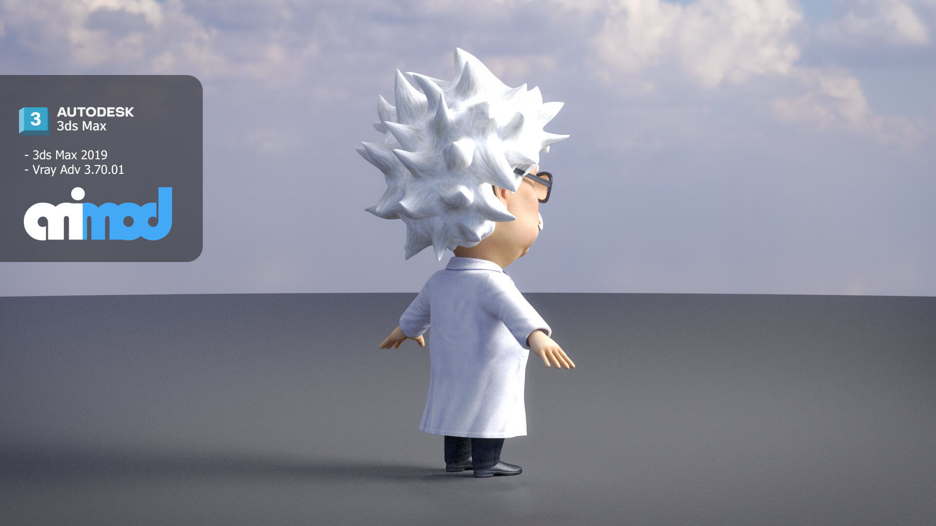 Professor With Weird Hairstyle - 3D Model by animod