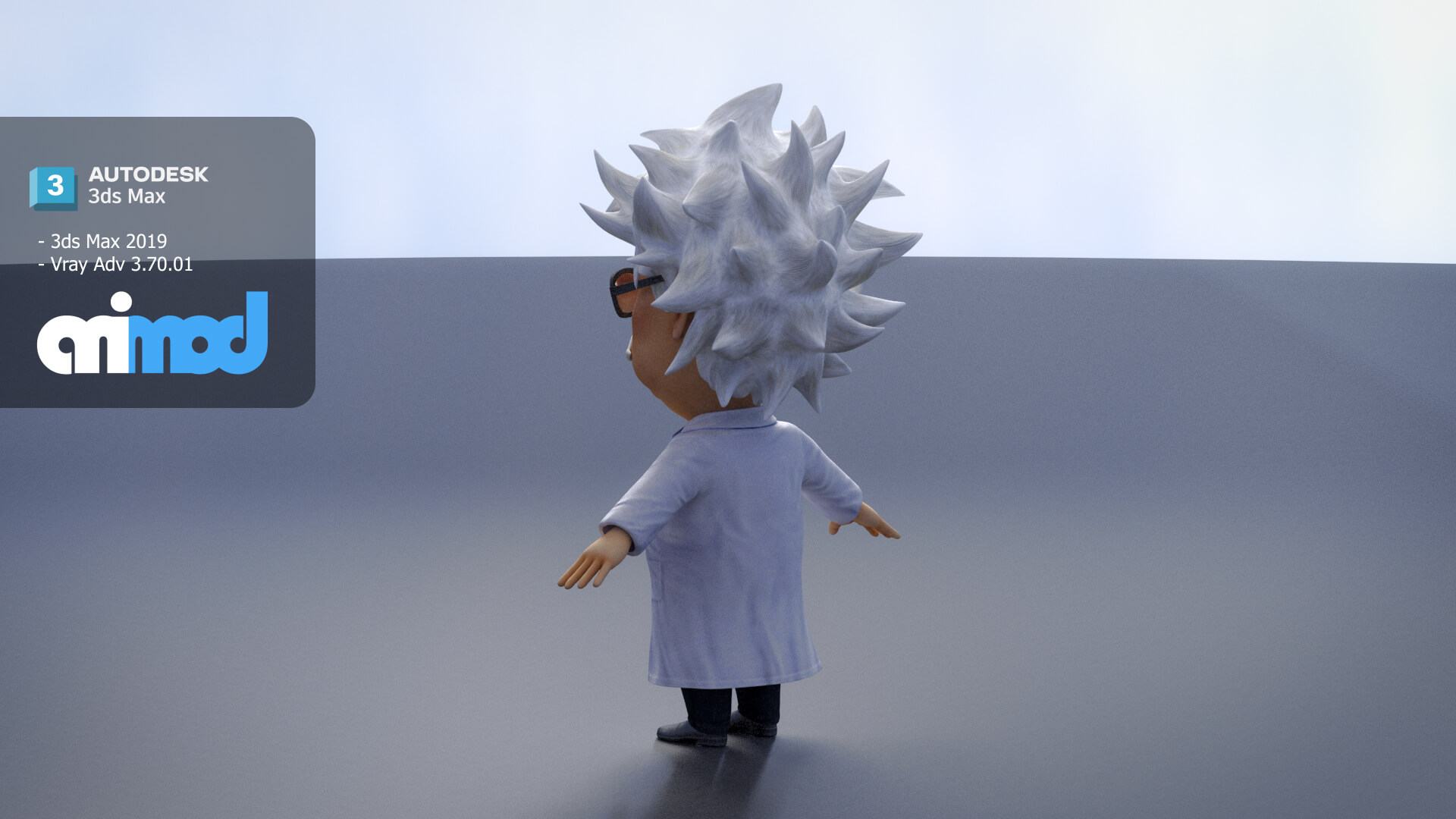 Professor With Weird Hairstyle - 3D Model by animod
