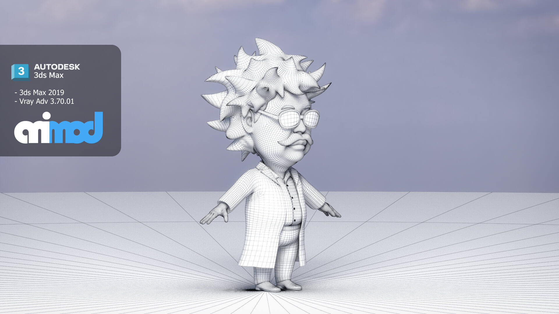 Professor With Weird Hairstyle - 3D Model by animod