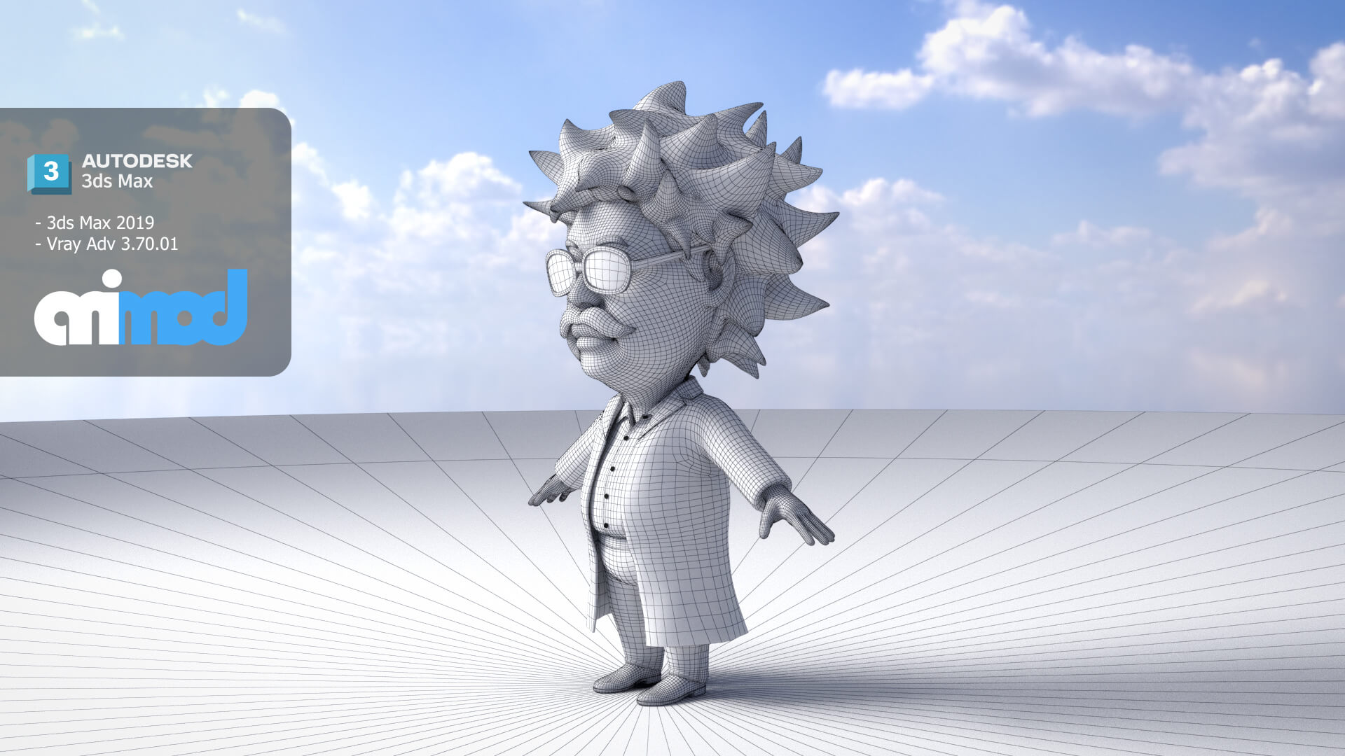 Professor With Weird Hairstyle - 3D Model by animod