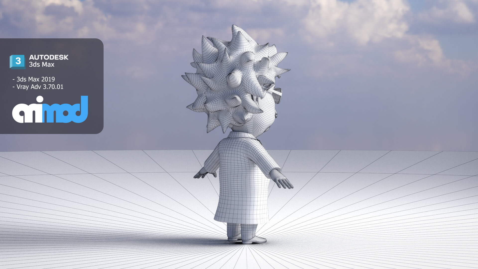 Professor With Weird Hairstyle - 3D Model by animod