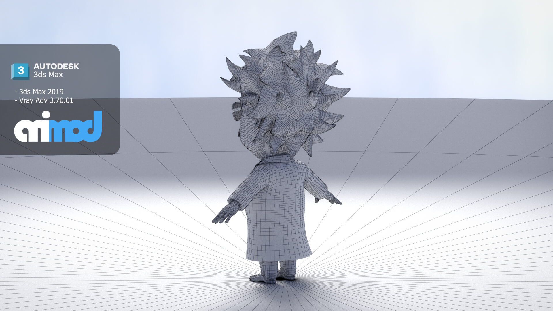 Professor With Weird Hairstyle - 3D Model by animod