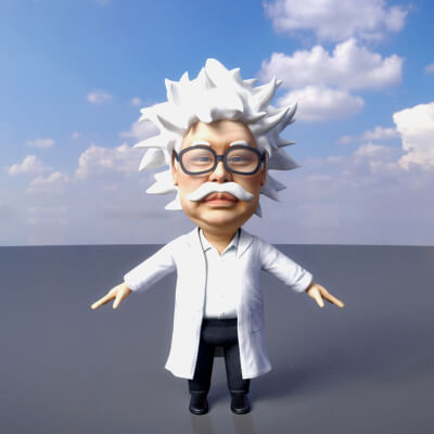 Professor With Weird Hairstyle - 3D Model by animod