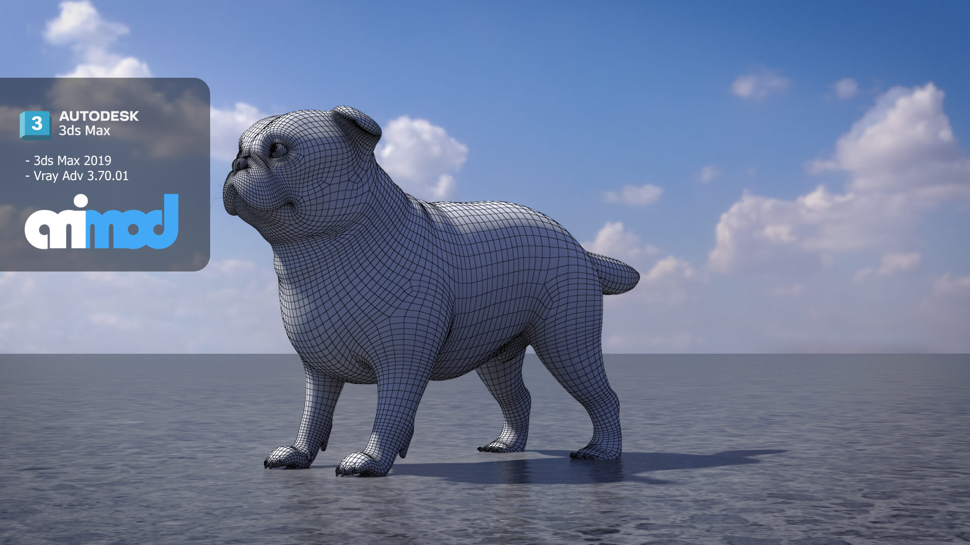 Pug Dog Animal - 3D Model by animod