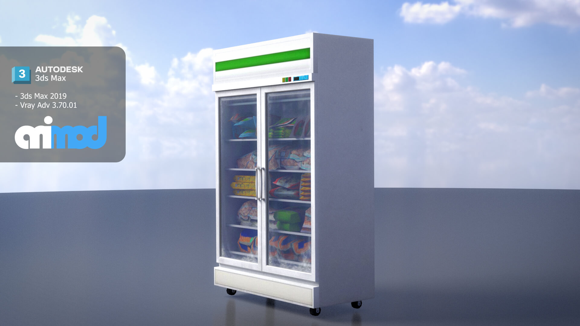 Refrigerated Display Freezer - 3D Model by animod