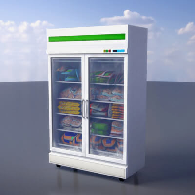 Refrigerated Display Freezer - 3D Model by animod