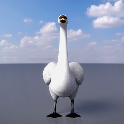 Rigged White Swan - 3D Model by animod