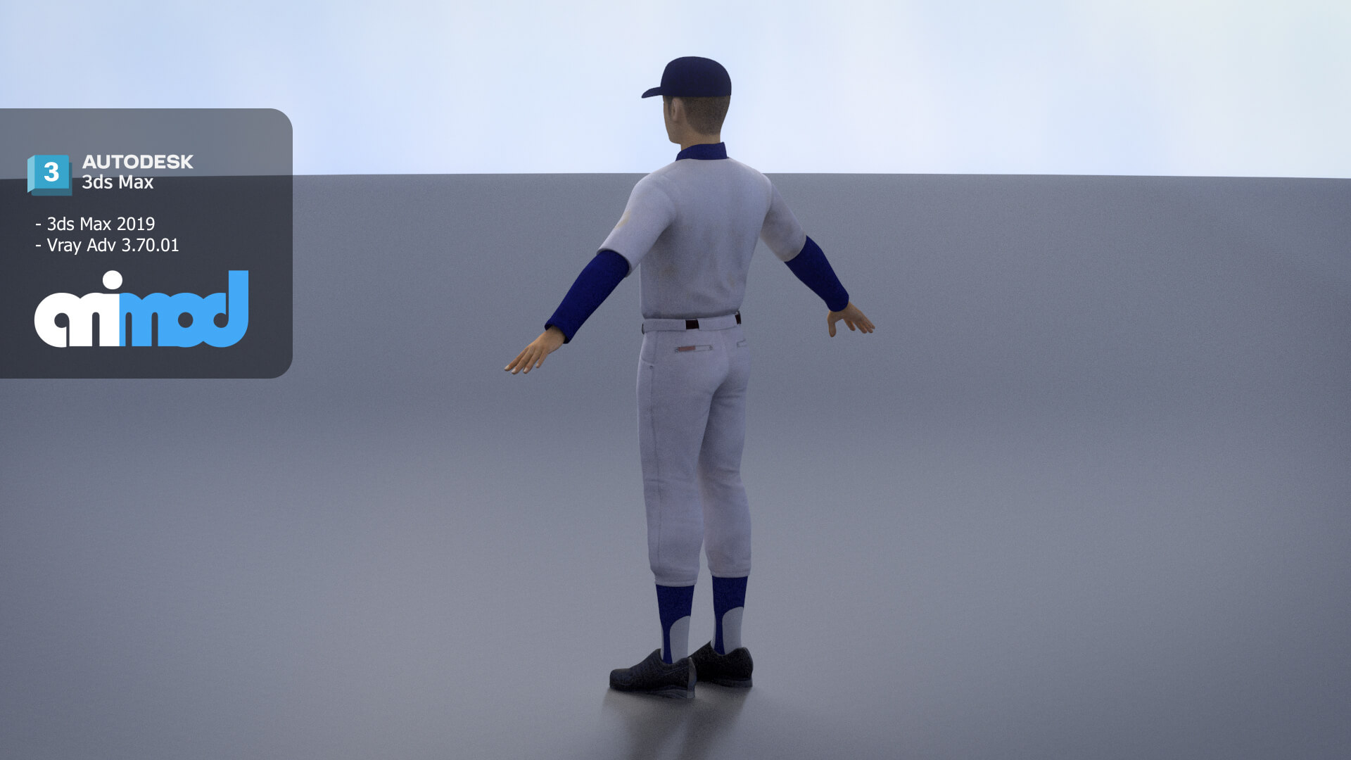 School Baseball Player 0001 - 3D Model by animod