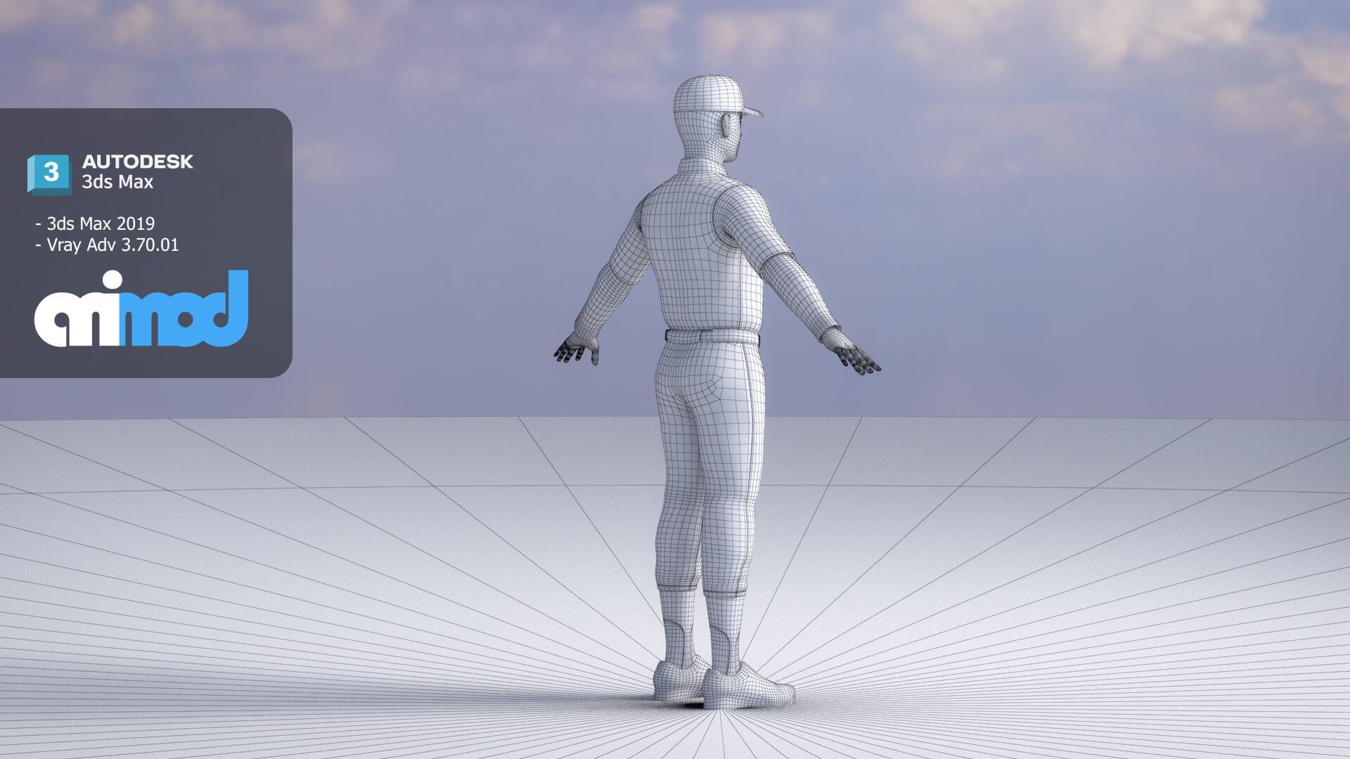 School Baseball Player 0001 - 3D Model by animod