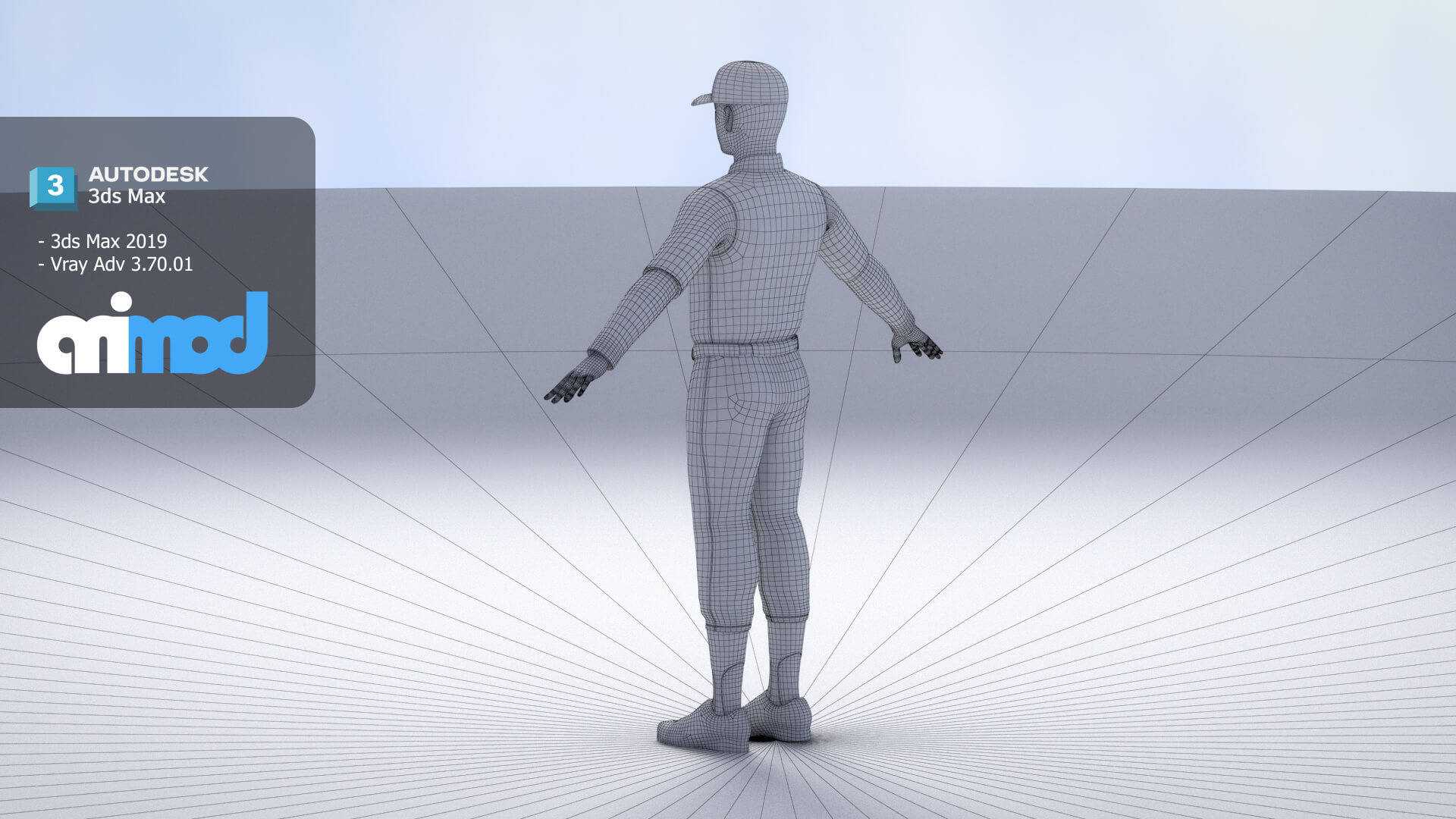 School Baseball Player 0001 - 3D Model by animod