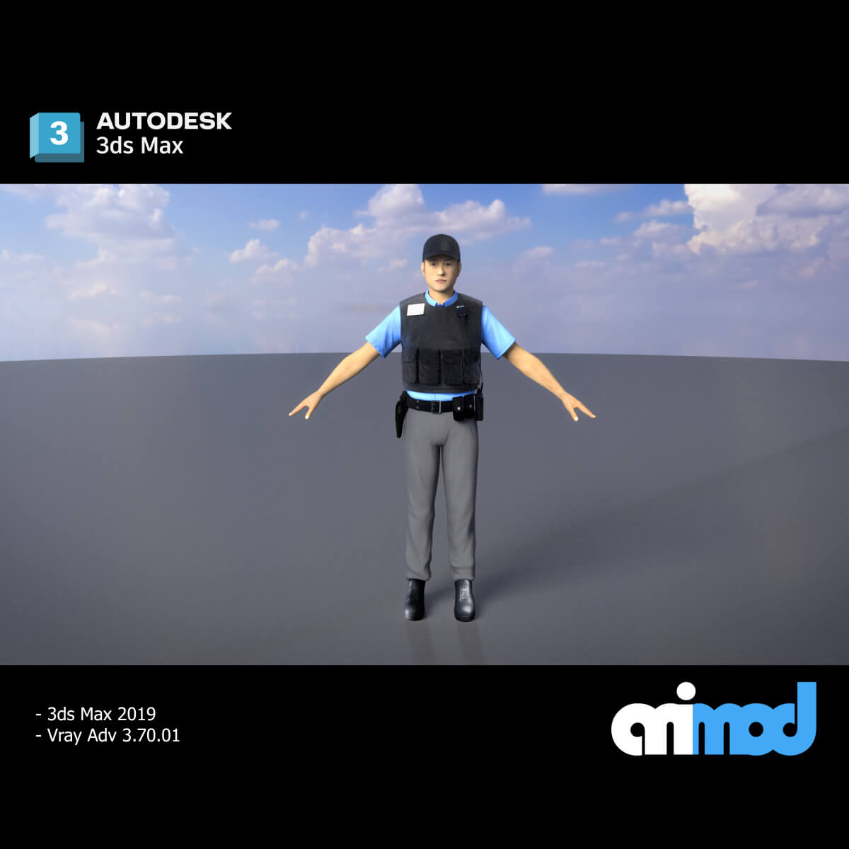 Security Guard - 3D Model by animod