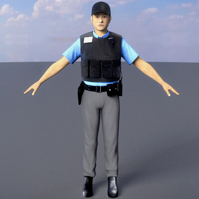 Security Guard - 3D Model by animod