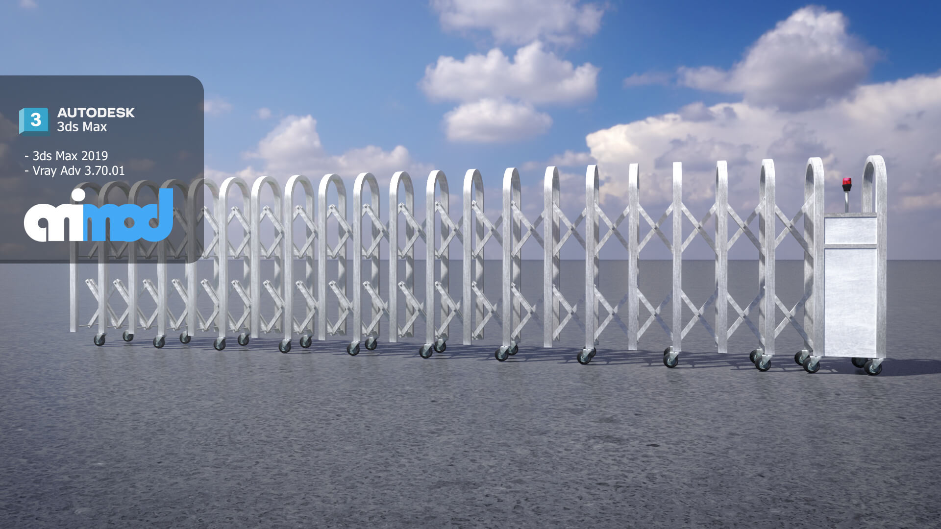 Sliding Electric Gates - 3D Model by animod