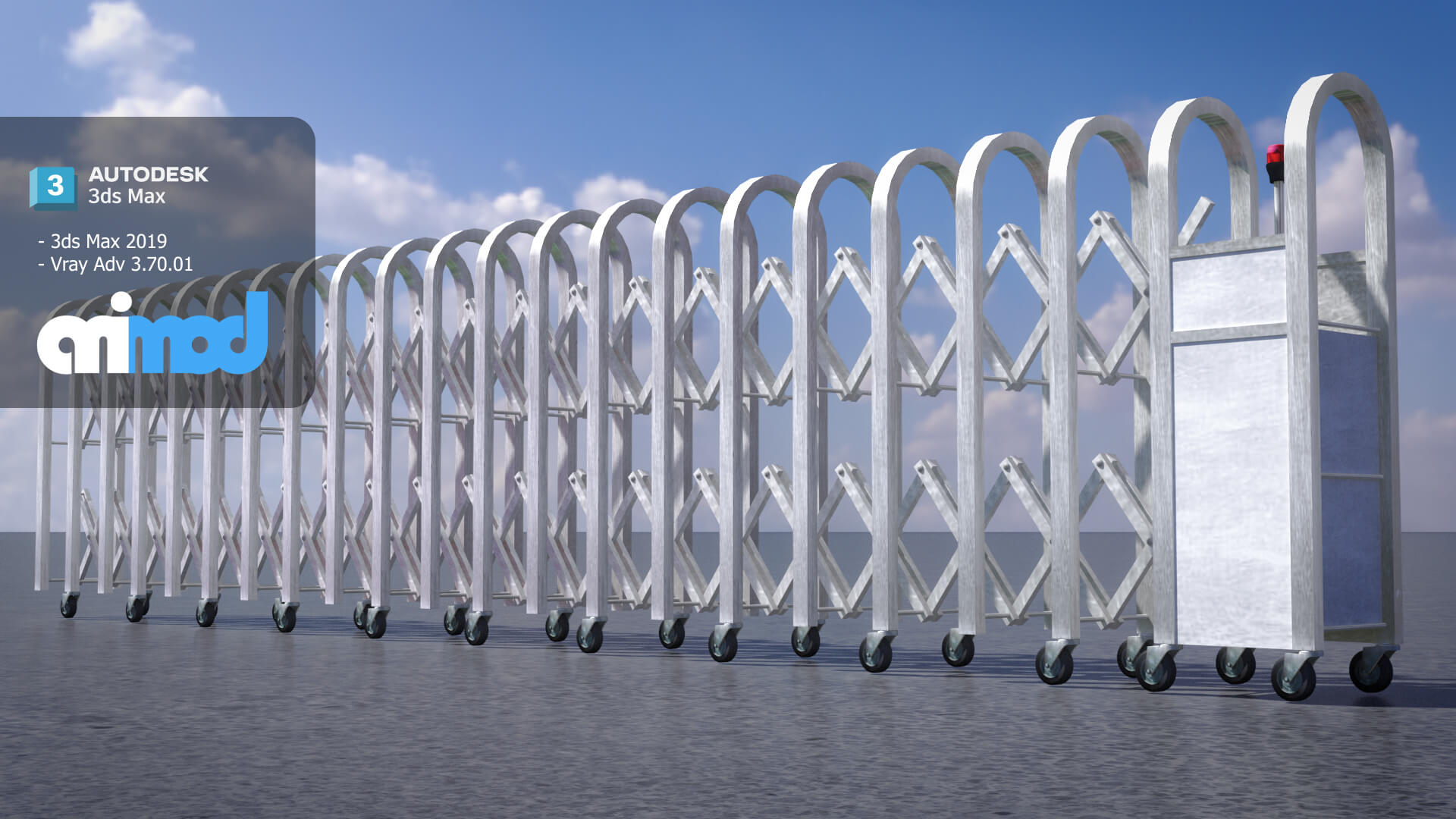 Sliding Electric Gates - 3D Model by animod