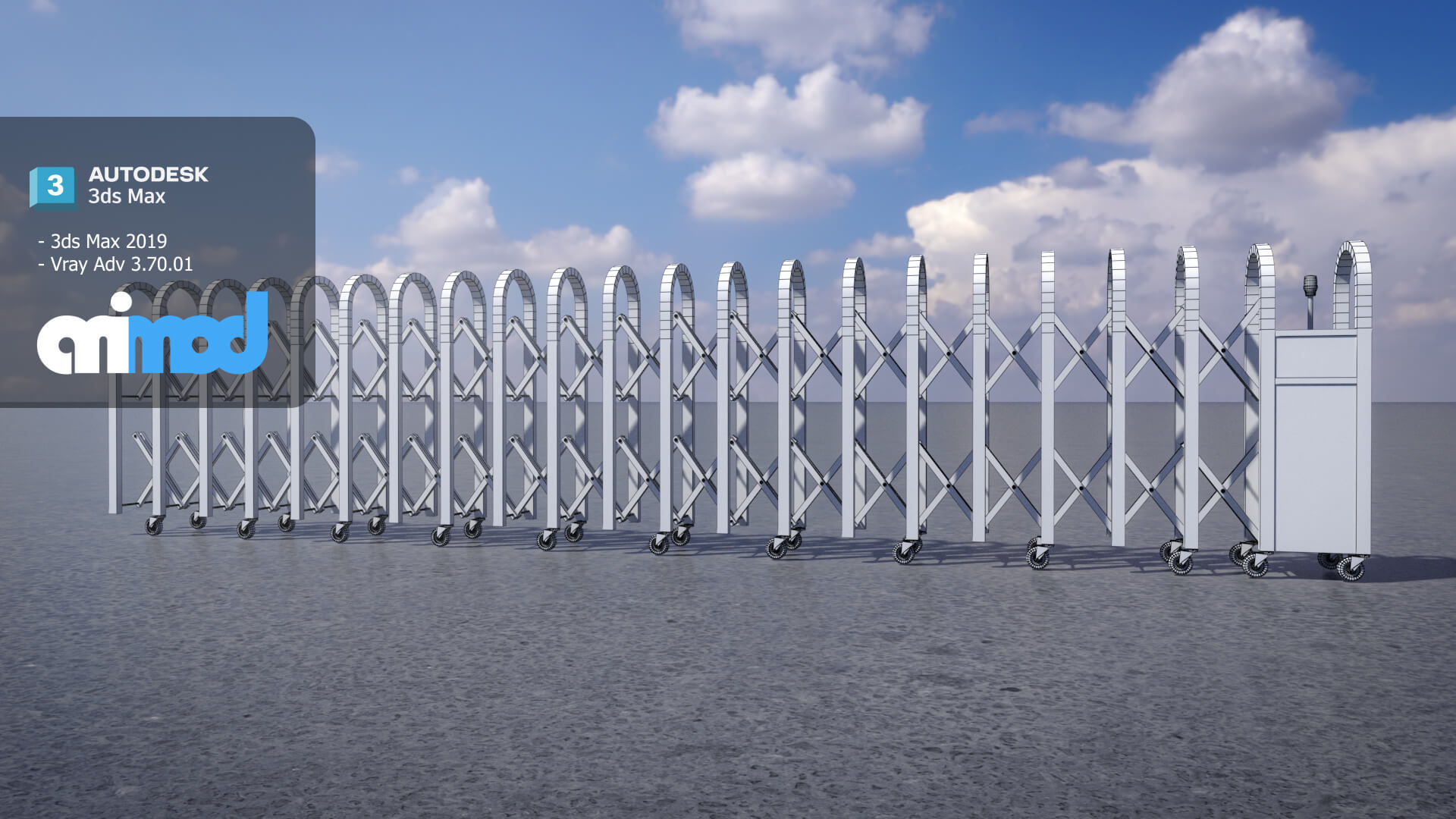 Sliding Electric Gates - 3D Model by animod