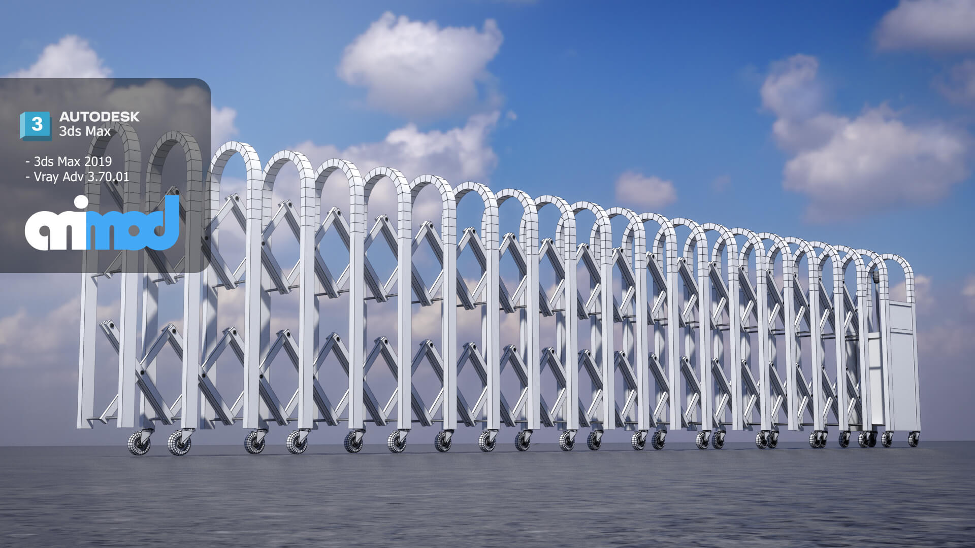 Sliding Electric Gates - 3D Model by animod