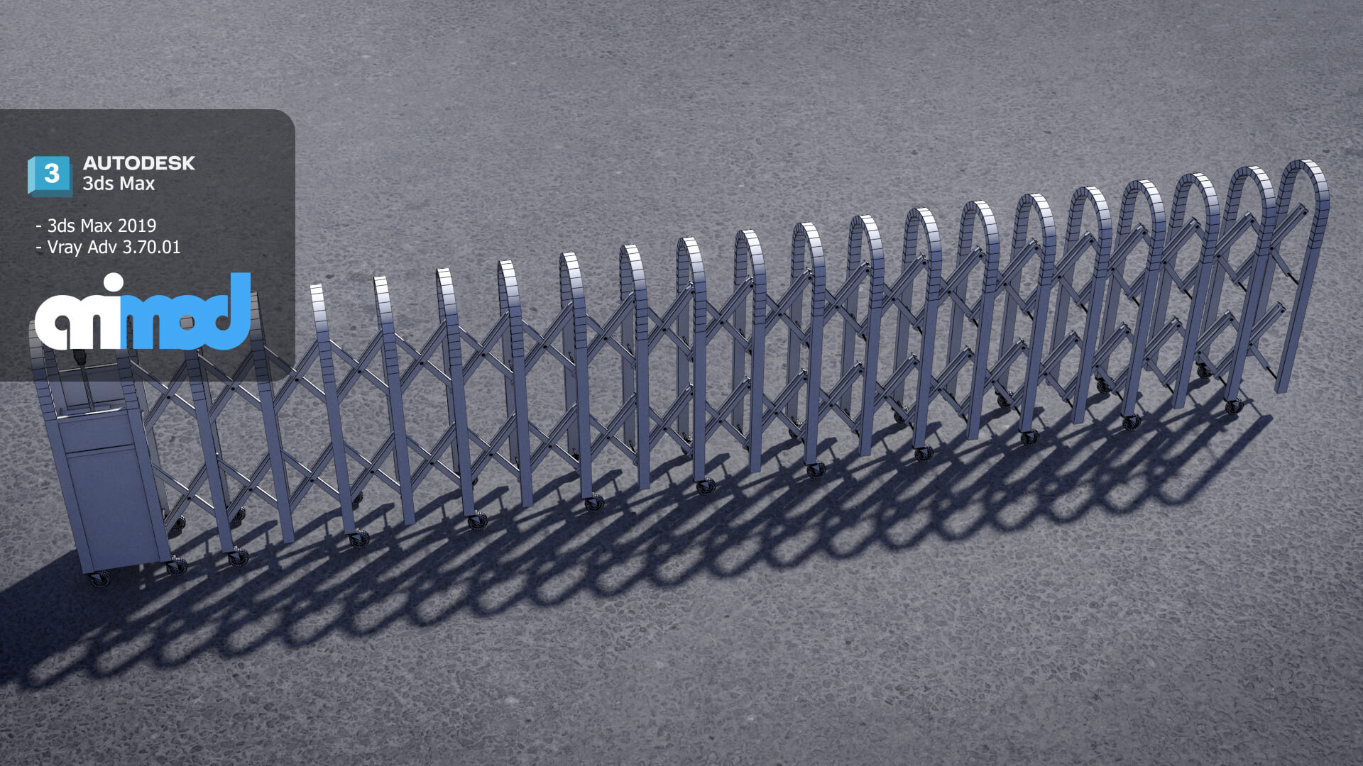 Sliding Electric Gates - 3D Model by animod
