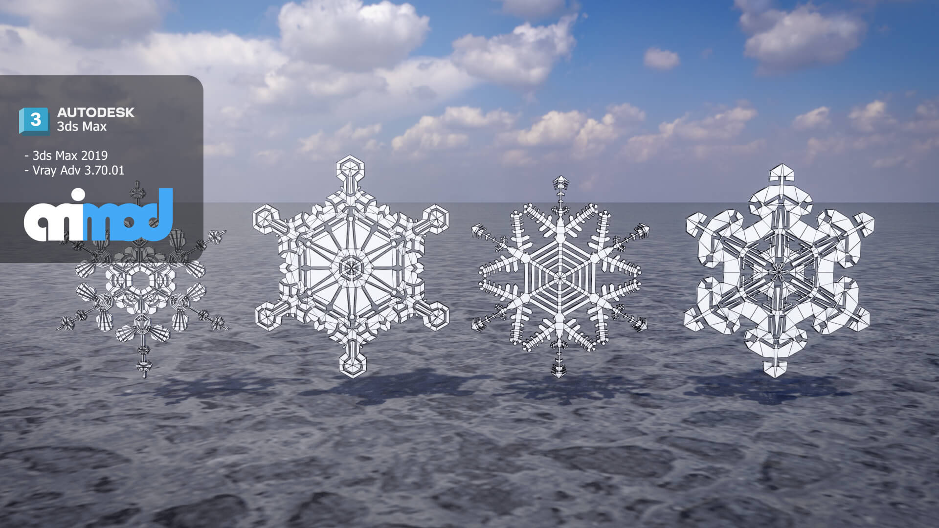 Snow Flake Xmas - 3D Model by animod