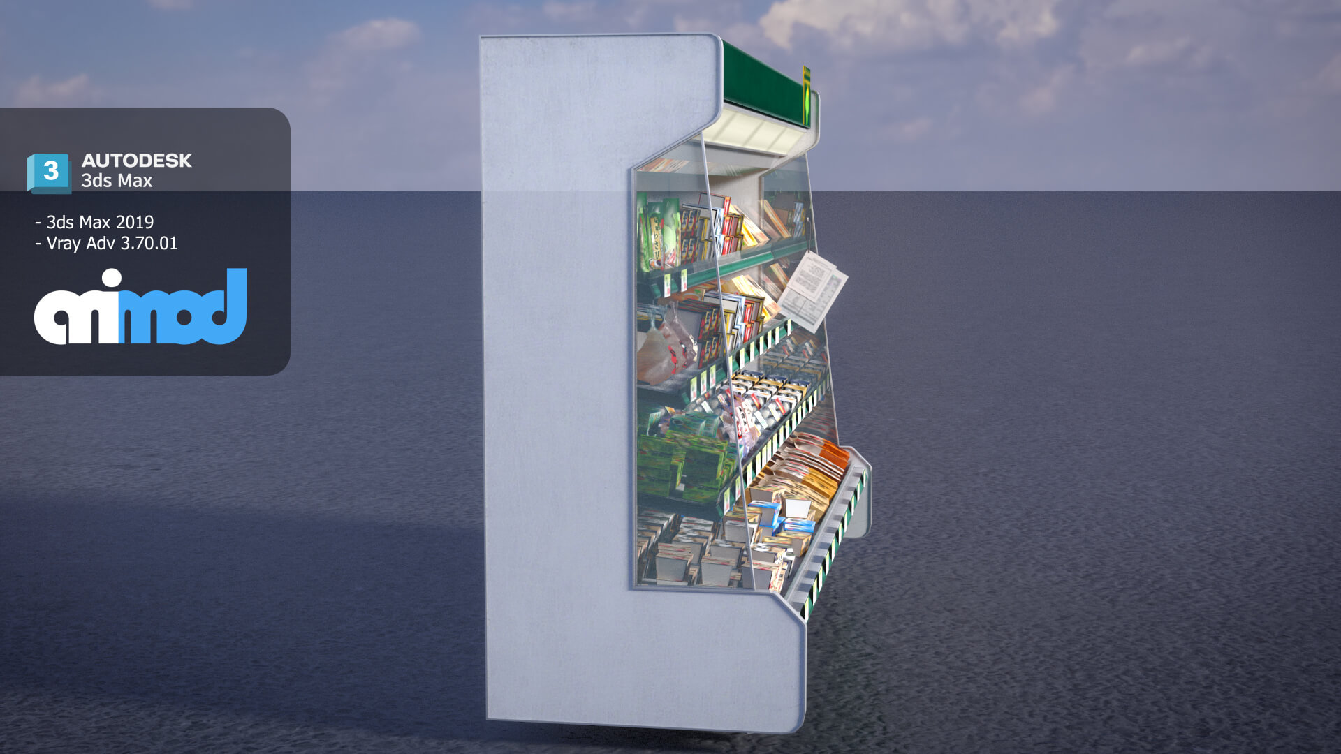 Store Display Refrigerator Freezer Tofu Soybean - 3D Model by animod