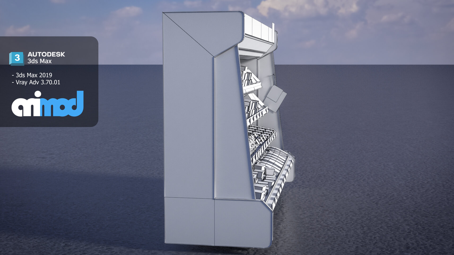 Store Display Refrigerator Freezer Tofu Soybean - 3D Model by animod