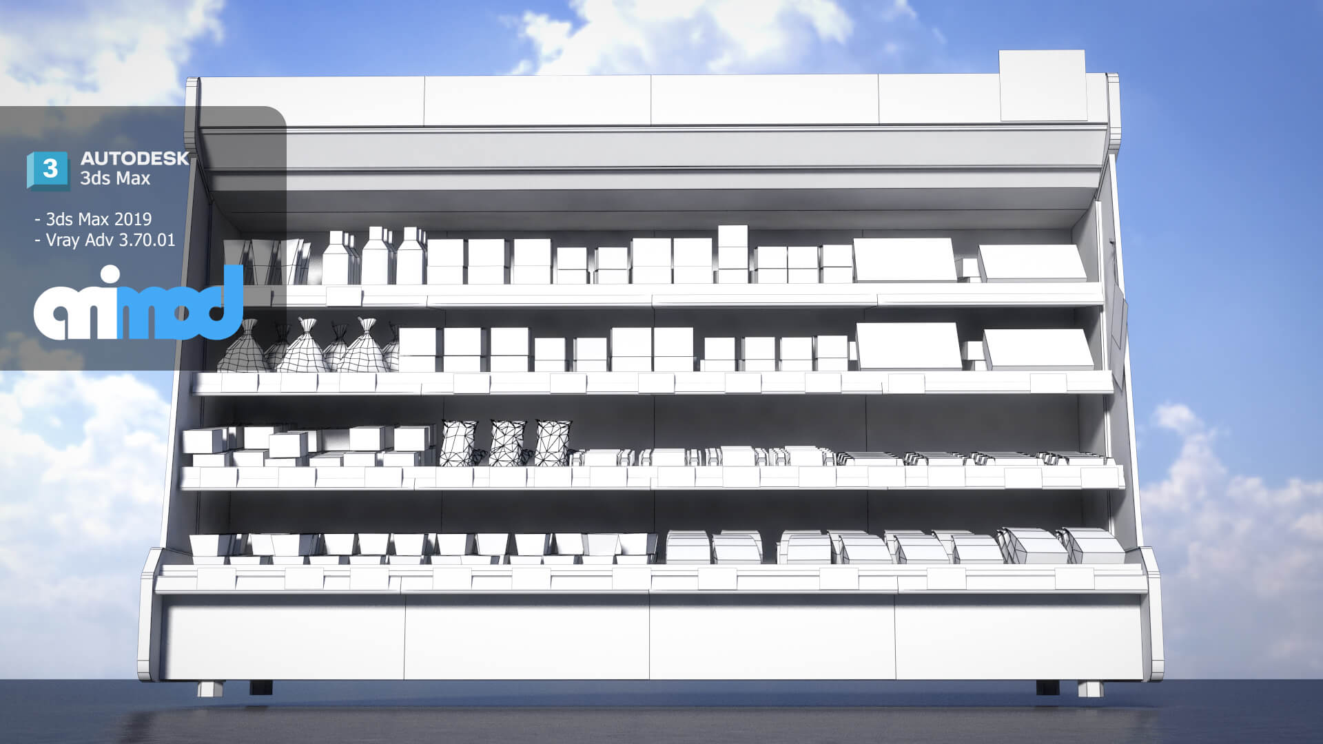 Store Display Refrigerator Freezer Tofu Soybean - 3D Model by animod