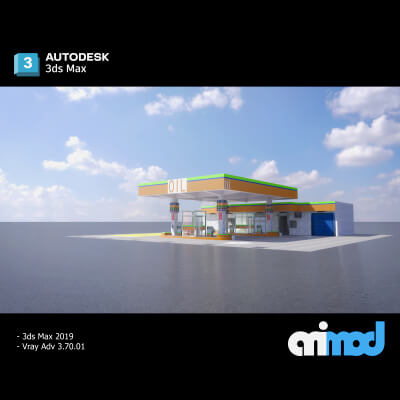 3D Models | Street Elements | Gas Stations | RenderHub