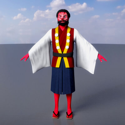 Japanese Tengu 0001 - 3D Model by animod