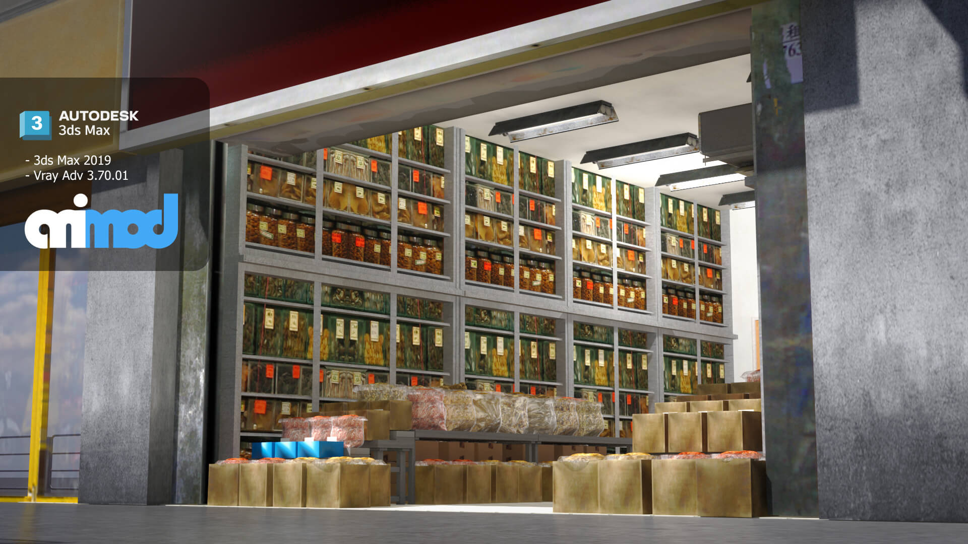 Traditional Chinese Medicine Store - 3D Model by animod