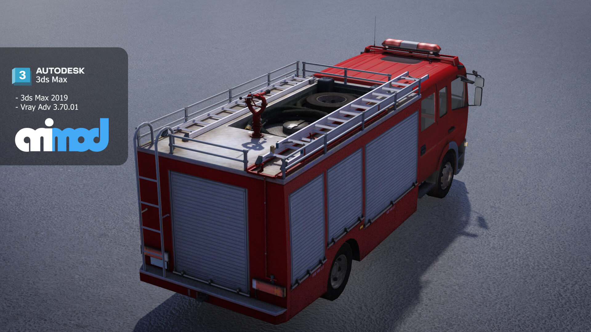 Tw Fire Truck 002 - 3D Model by animod