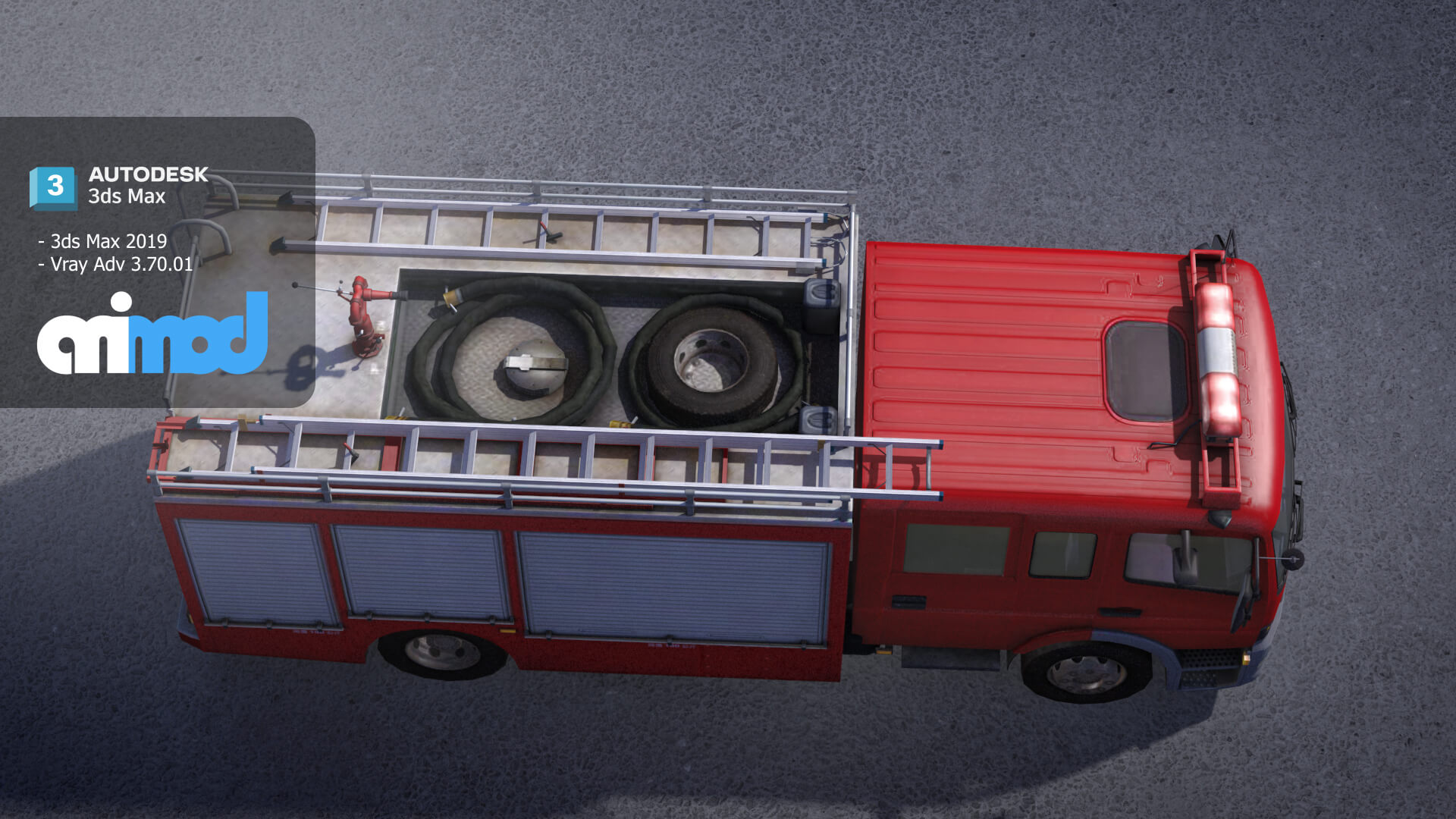 Tw Fire Truck 002 - 3D Model by animod