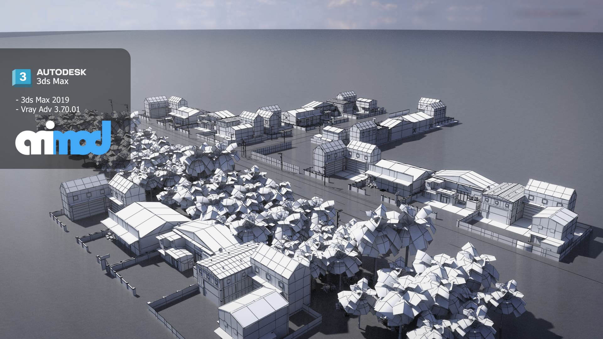 Tw Street T Intersection 04 - 3D Model by animod