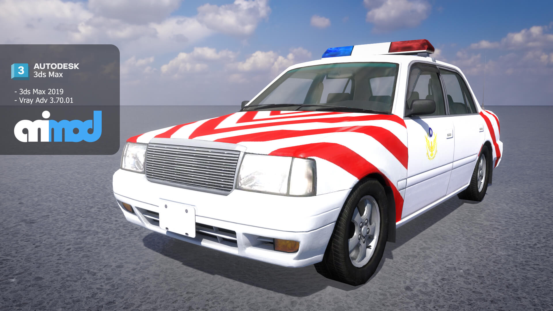 Tw Police Car 002 - 3D Model by animod