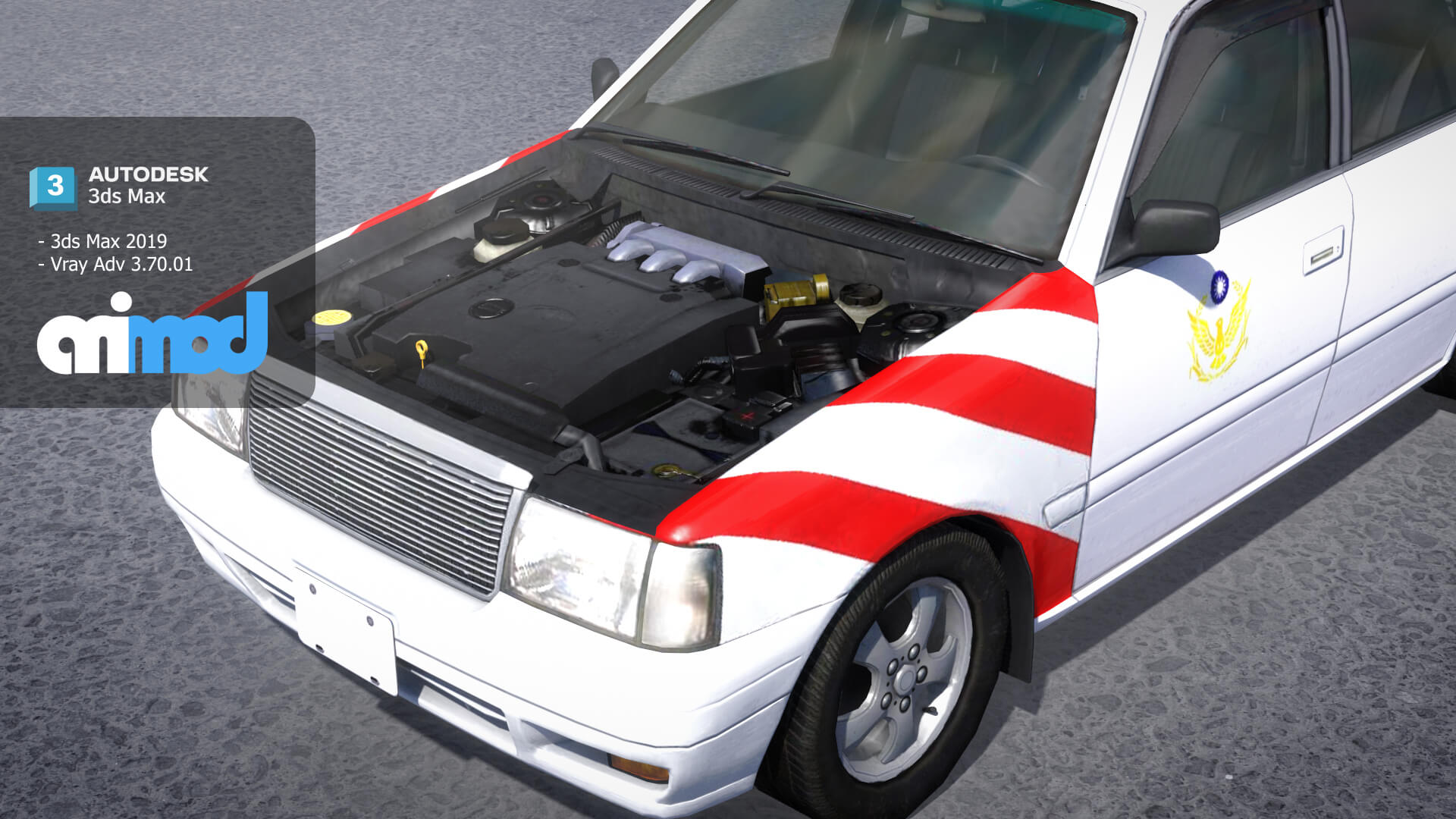 Tw Police Car 002 - 3D Model by animod