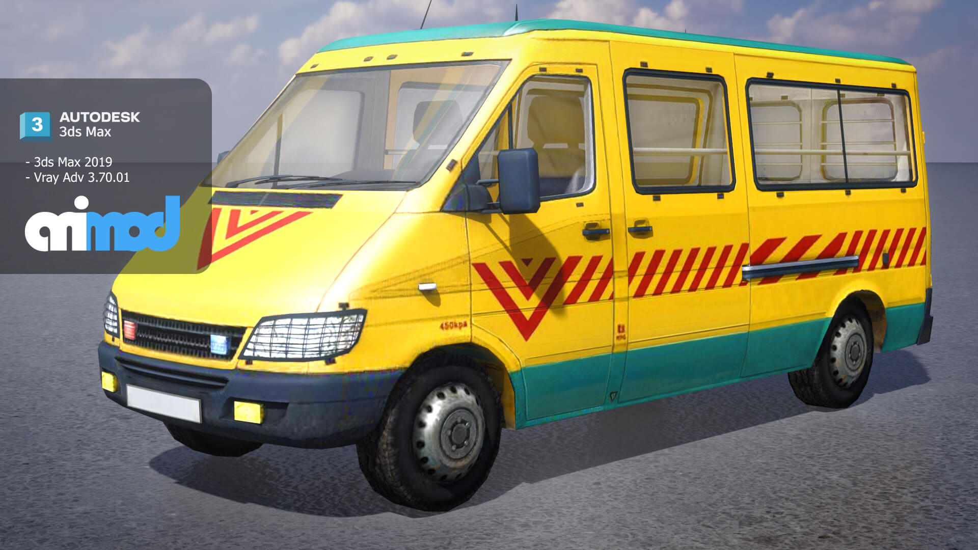Tw School Bus 001 - 3D Model by animod