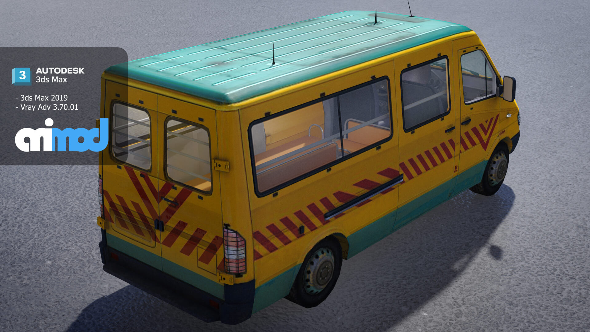 Tw School Bus 001 - 3D Model by animod