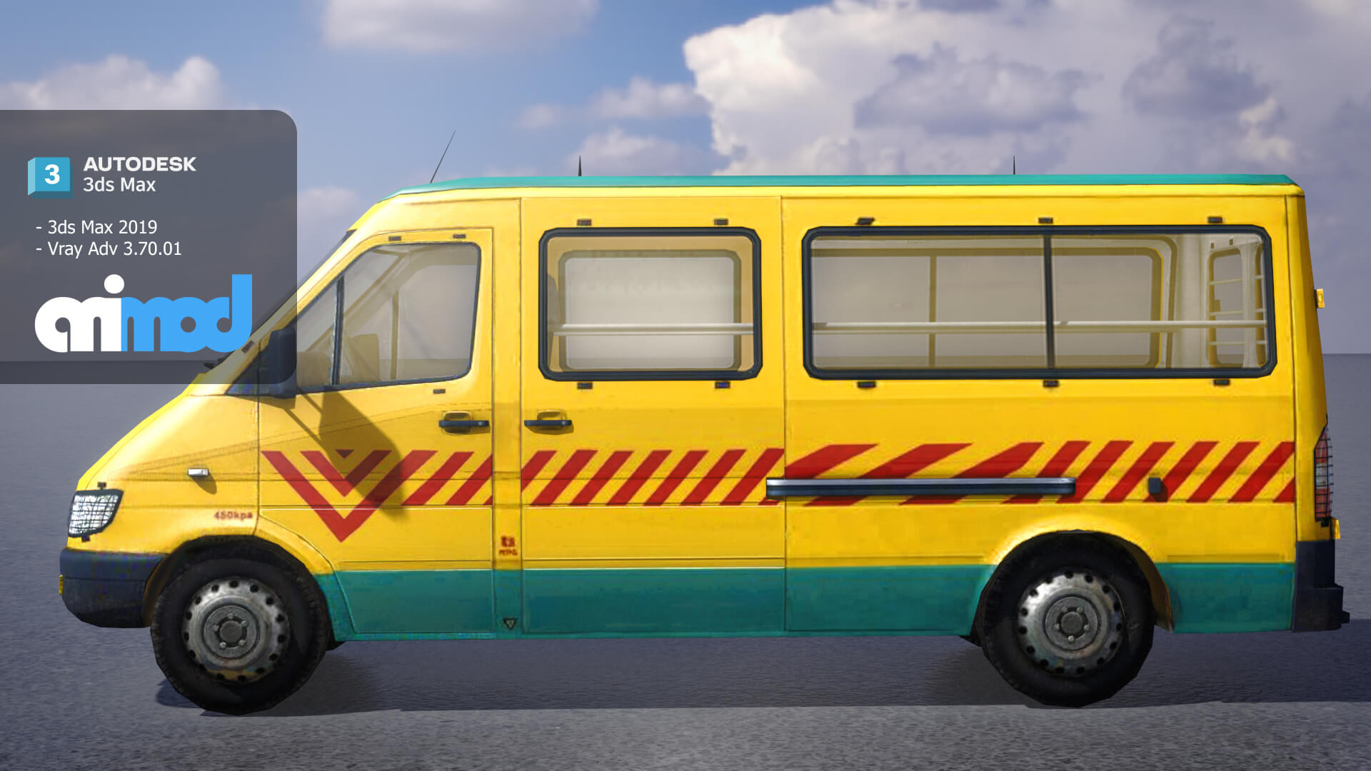 Tw School Bus 001 - 3D Model by animod
