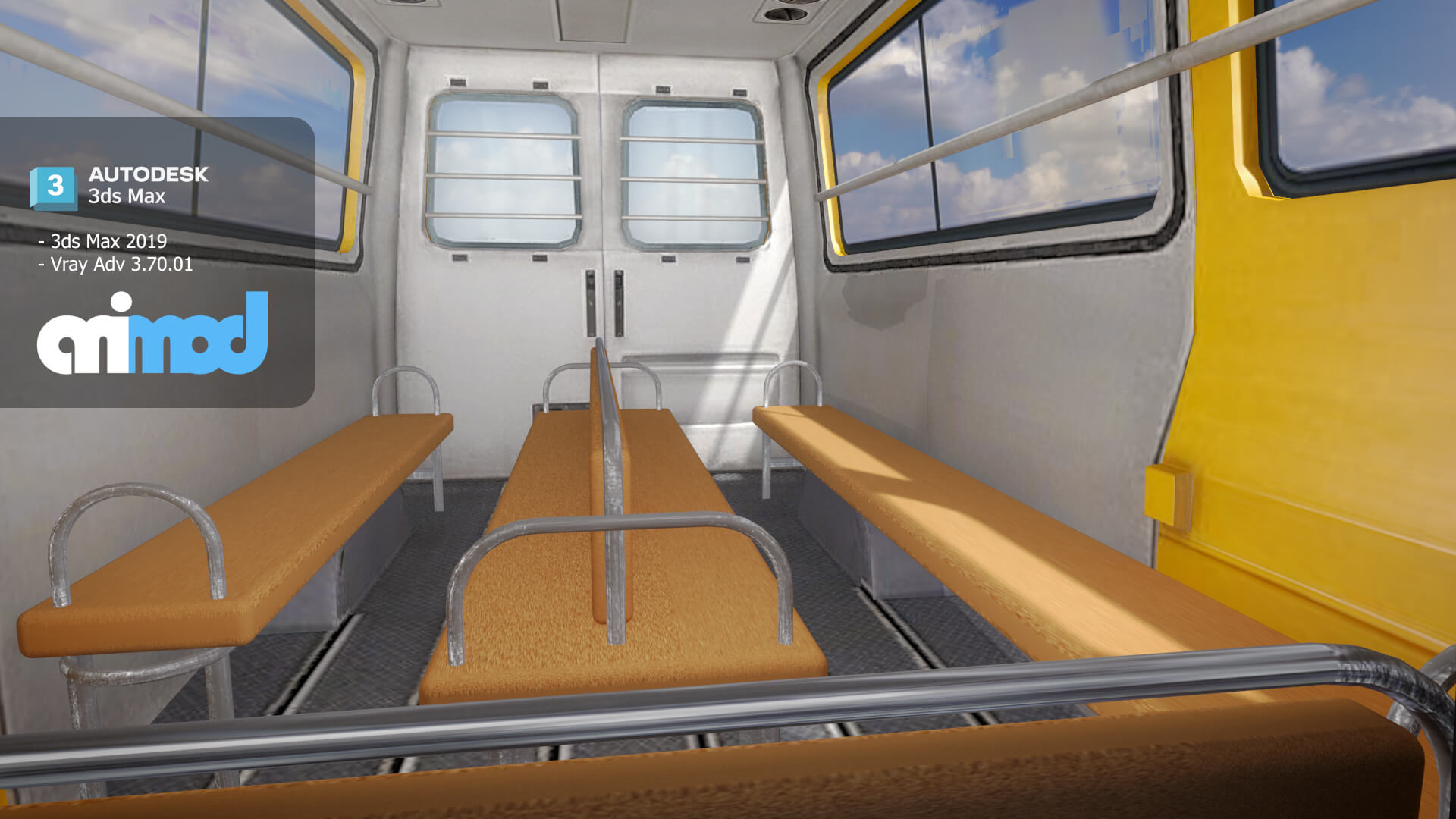 Tw School Bus 001 - 3D Model by animod
