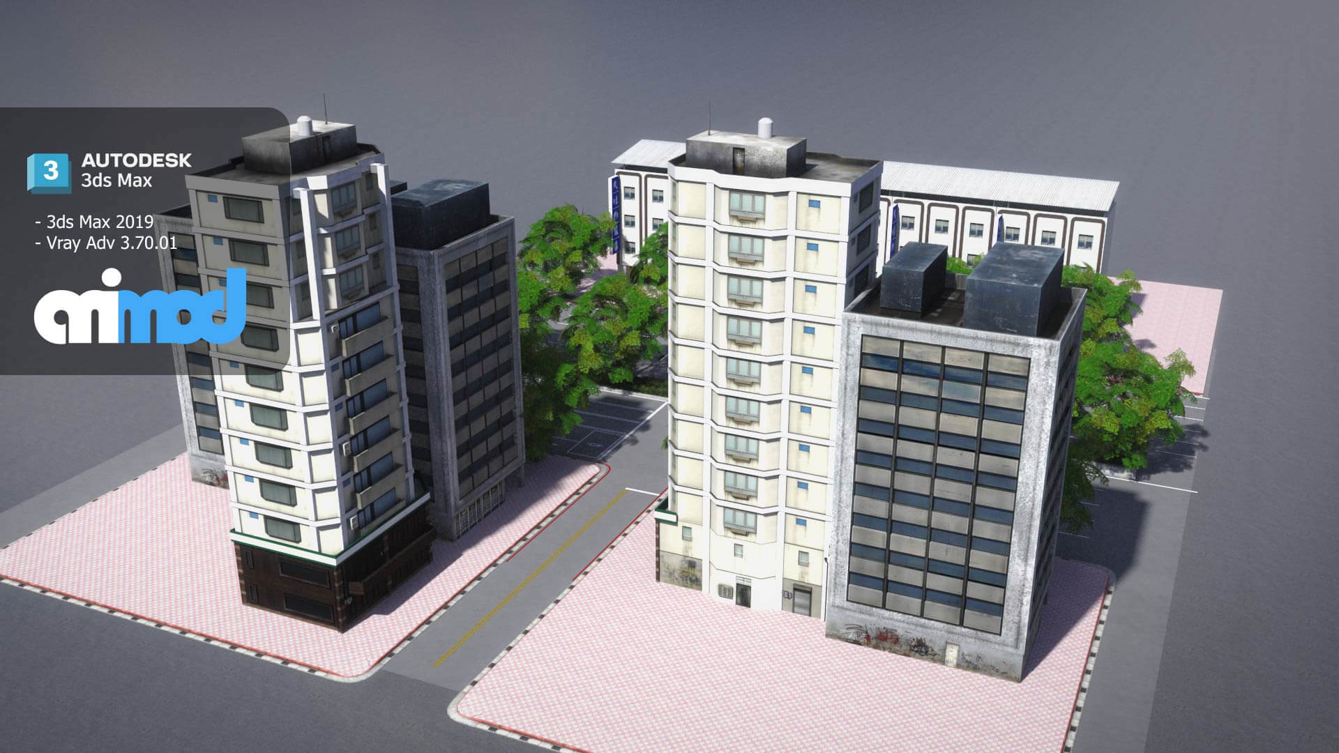 Tw Street 12 Lanes - 3D Model by animod