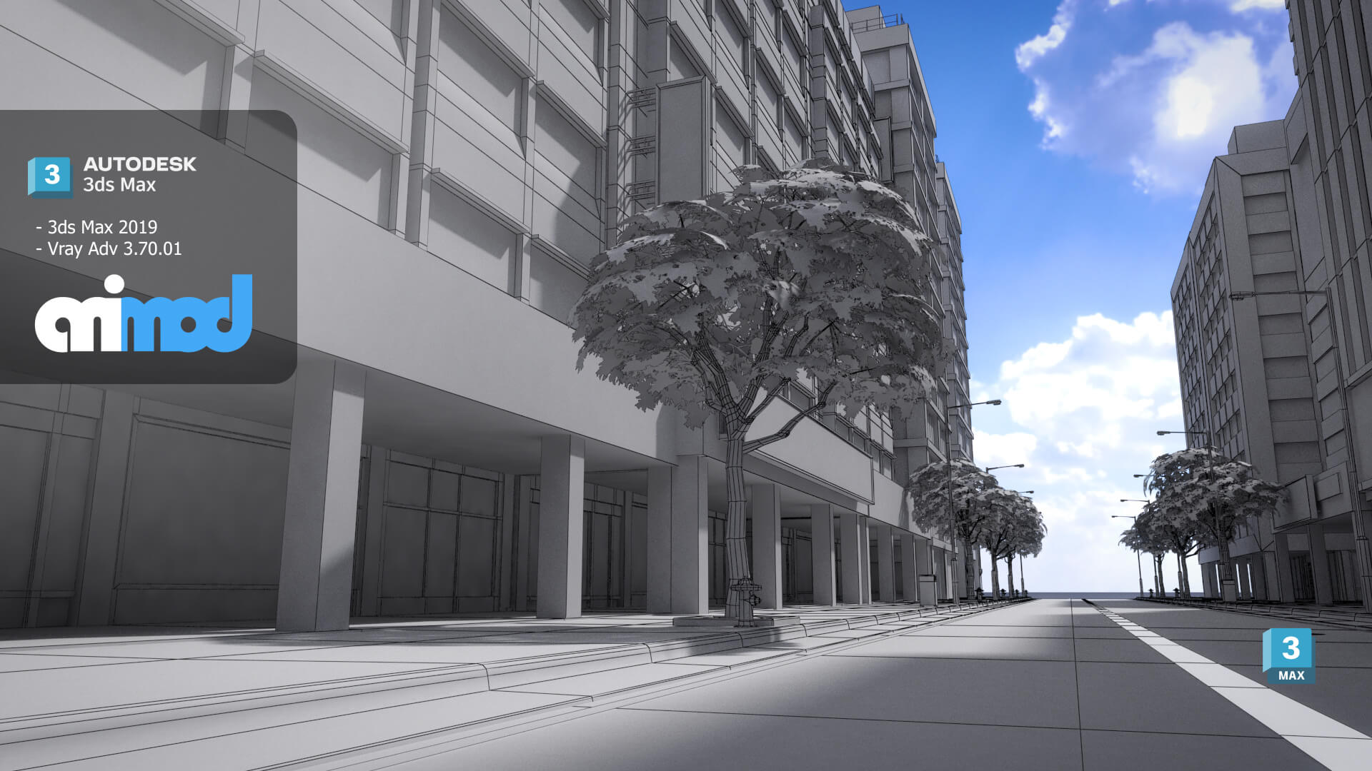 Tw Street Dual Lanes 02 - 3D Model by animod