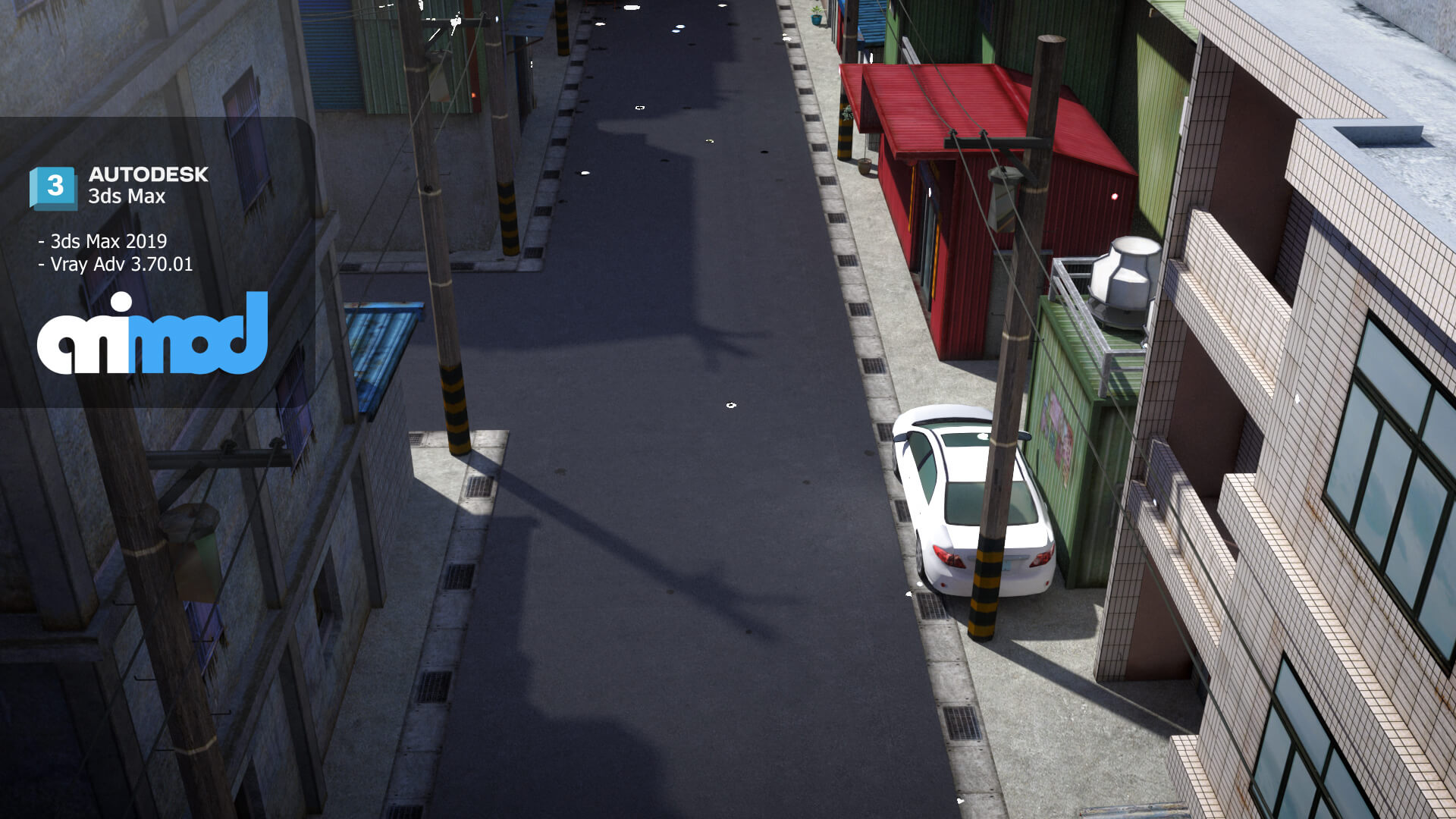 Tw Street T Intersection 02 - 3D Model by animod