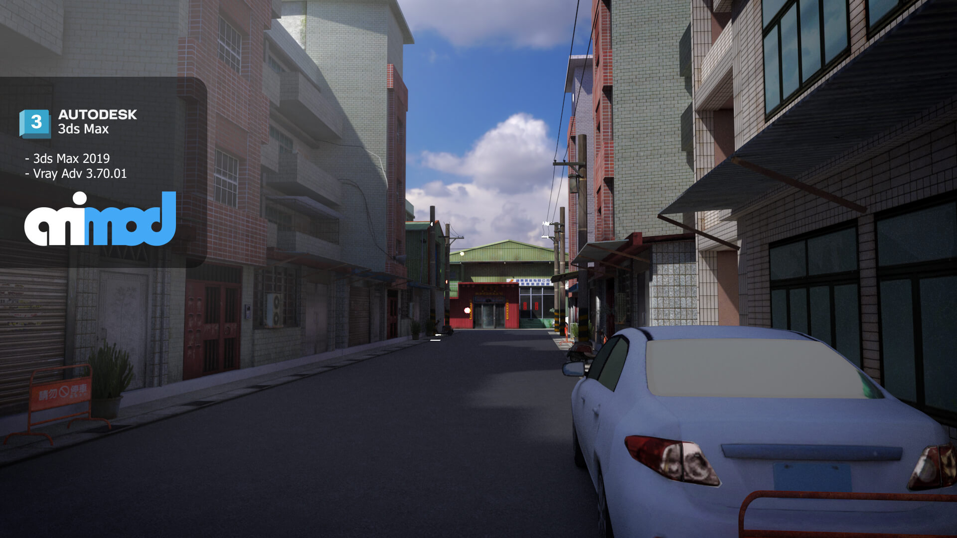 Tw Street T Intersection 02 - 3D Model by animod