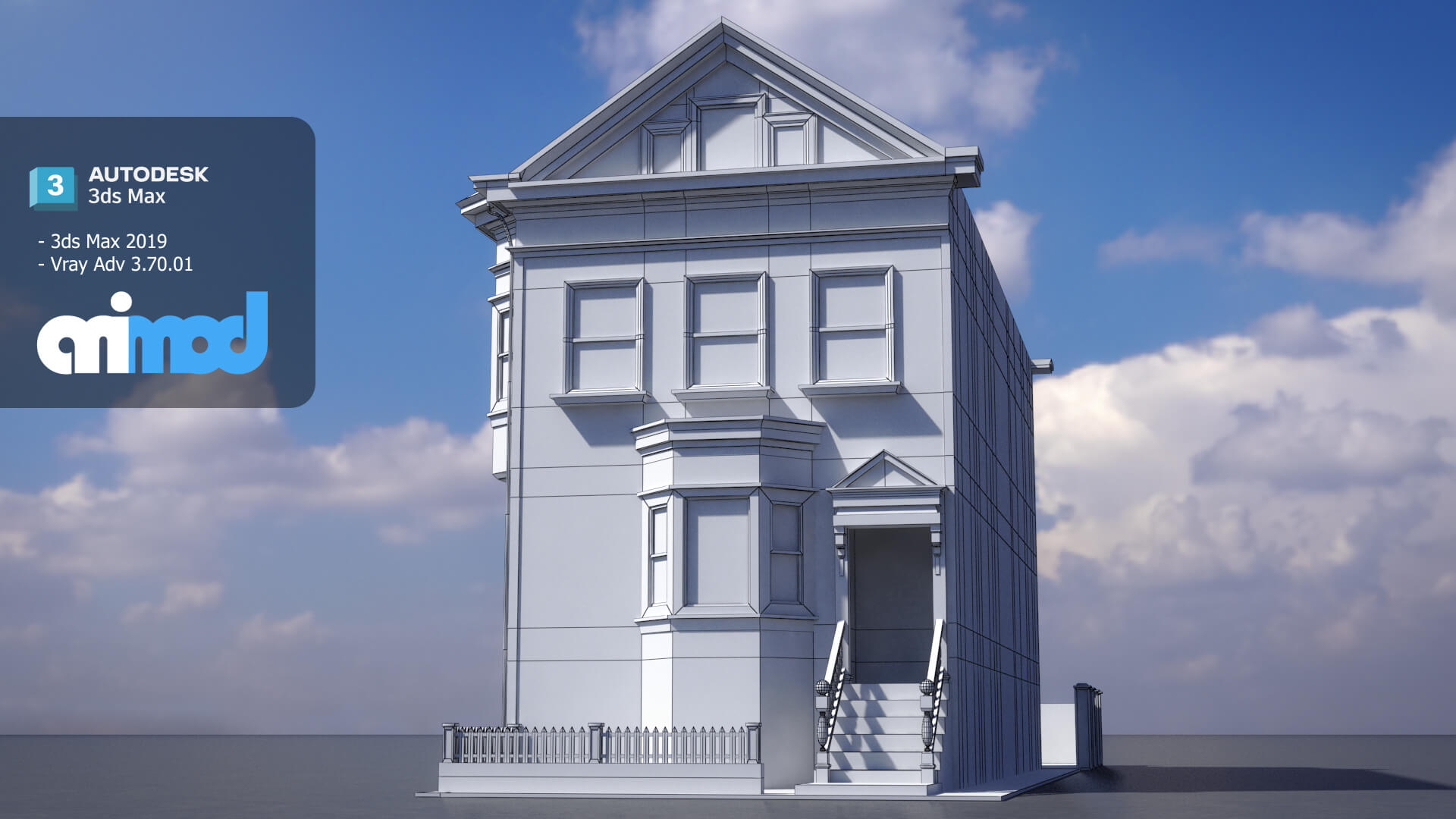 US Apartment Building 1005 - 3D Model by animod