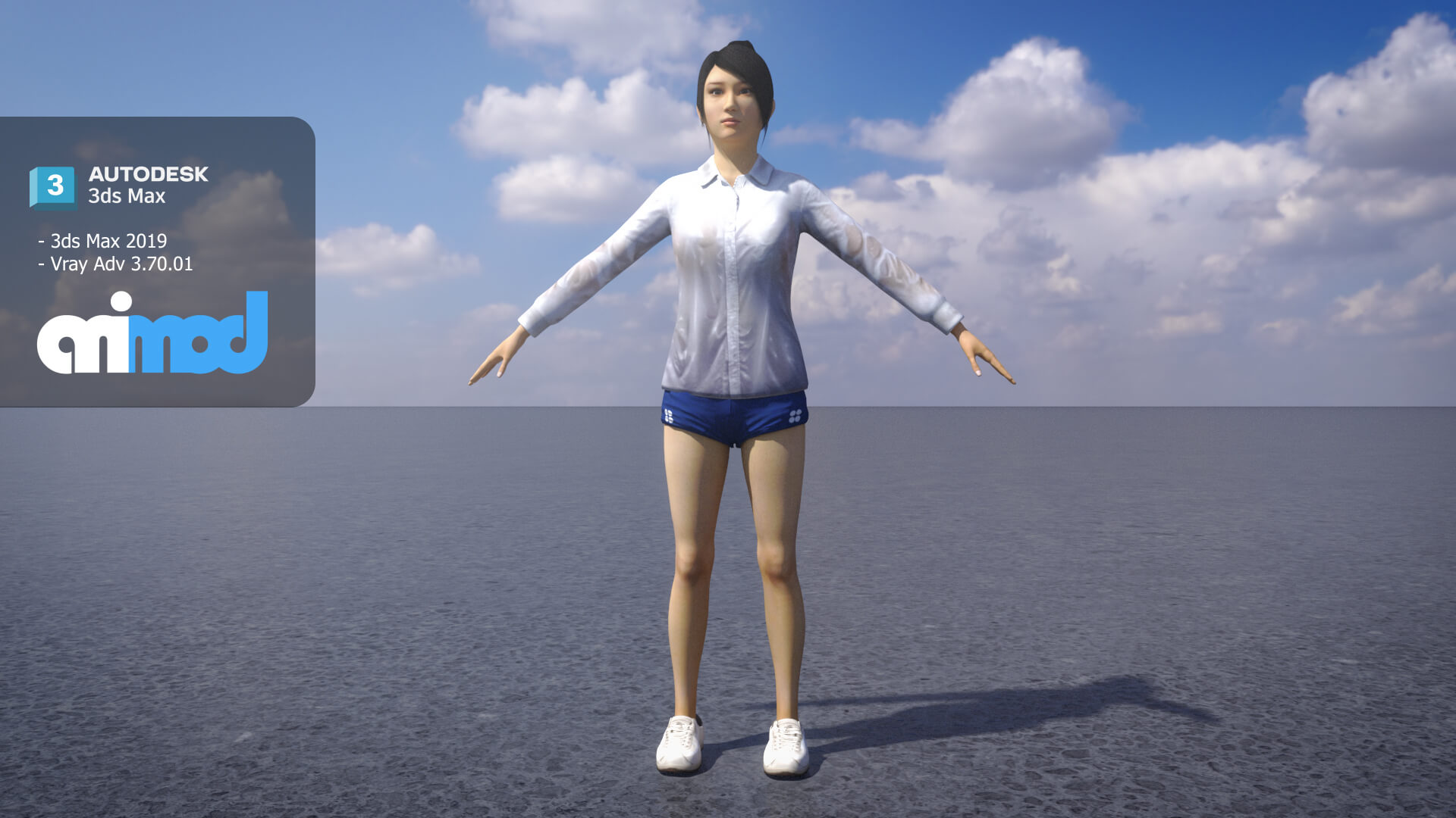 Wet Clothing Women - 3D Model by animod