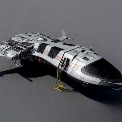 Low-Poly Dropship Valkyrie Lander 3D Model by Animorph3D
