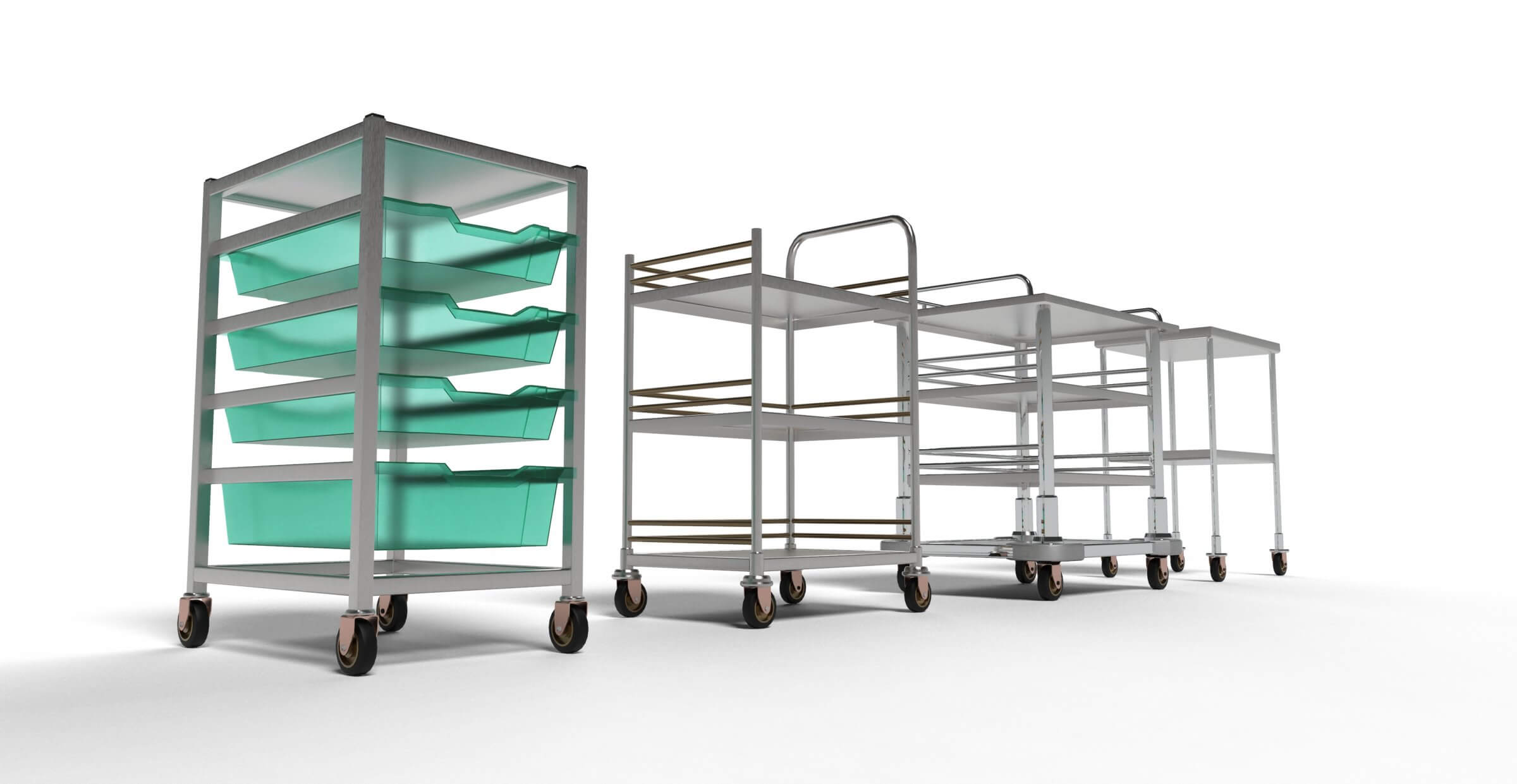Service Cart Trolley (Pack of 4) - 3D Model by Ankit Paul Ekka
