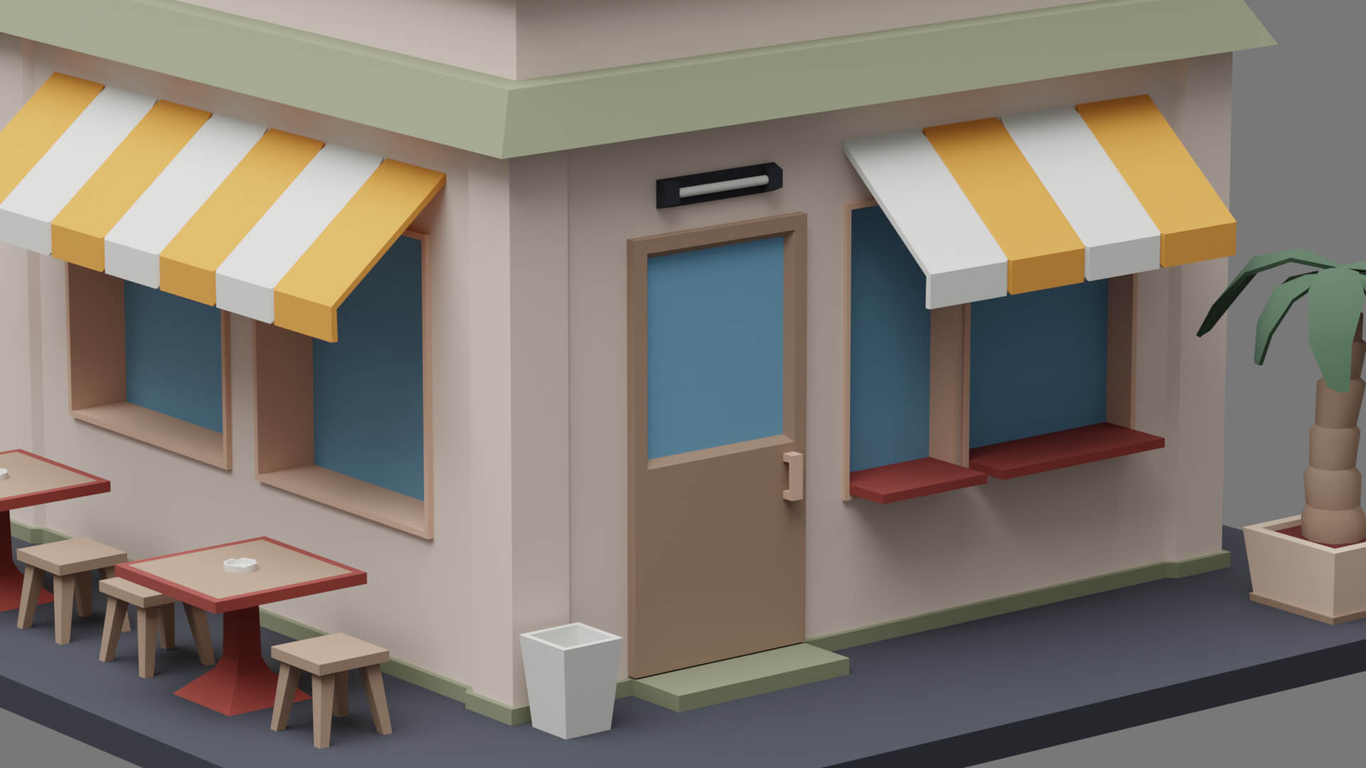 Low Poly Kebab Cafe - 3D Model by annalev