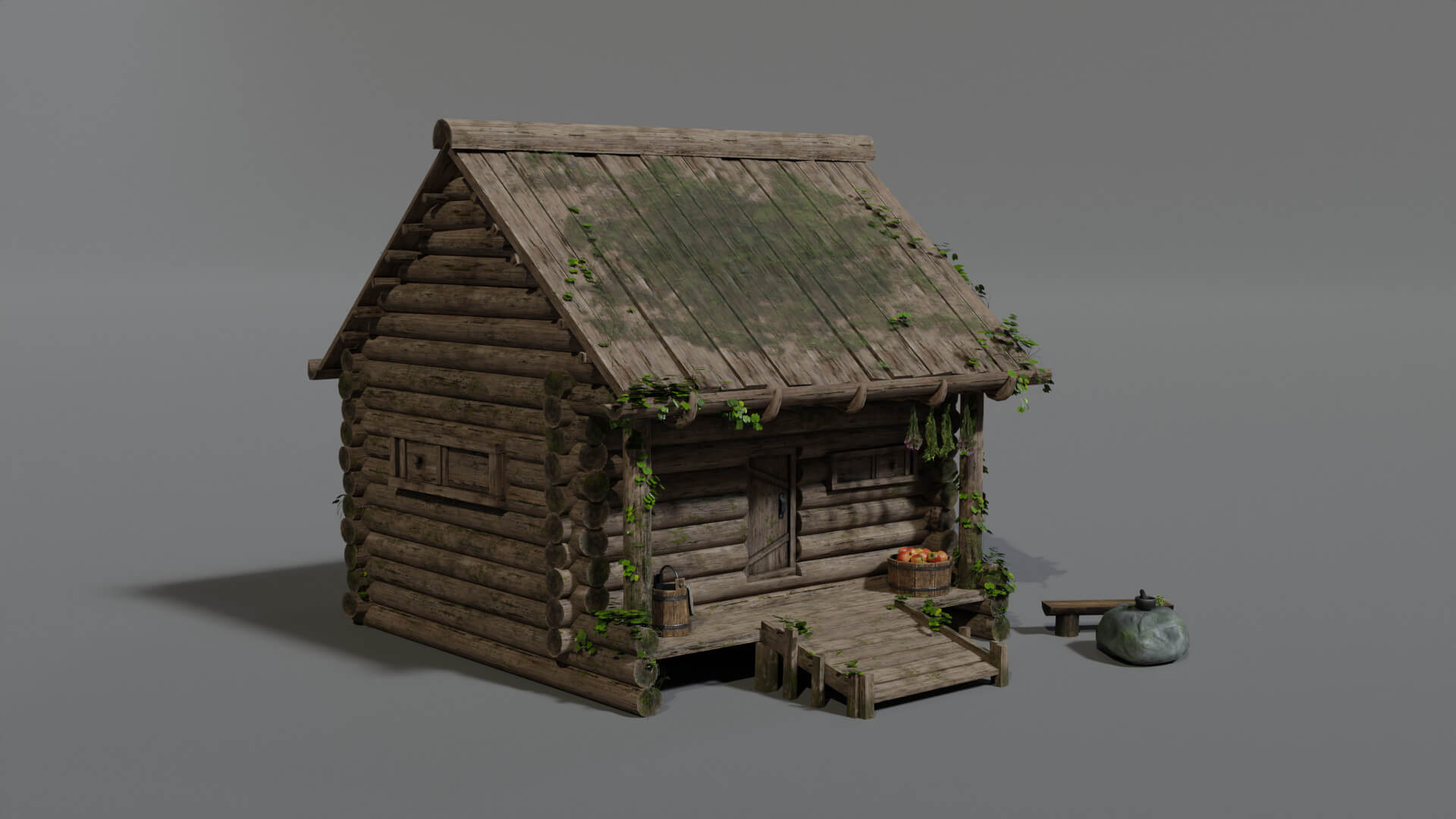 Log Cabin - Slavic Hut 3D Model by annalev