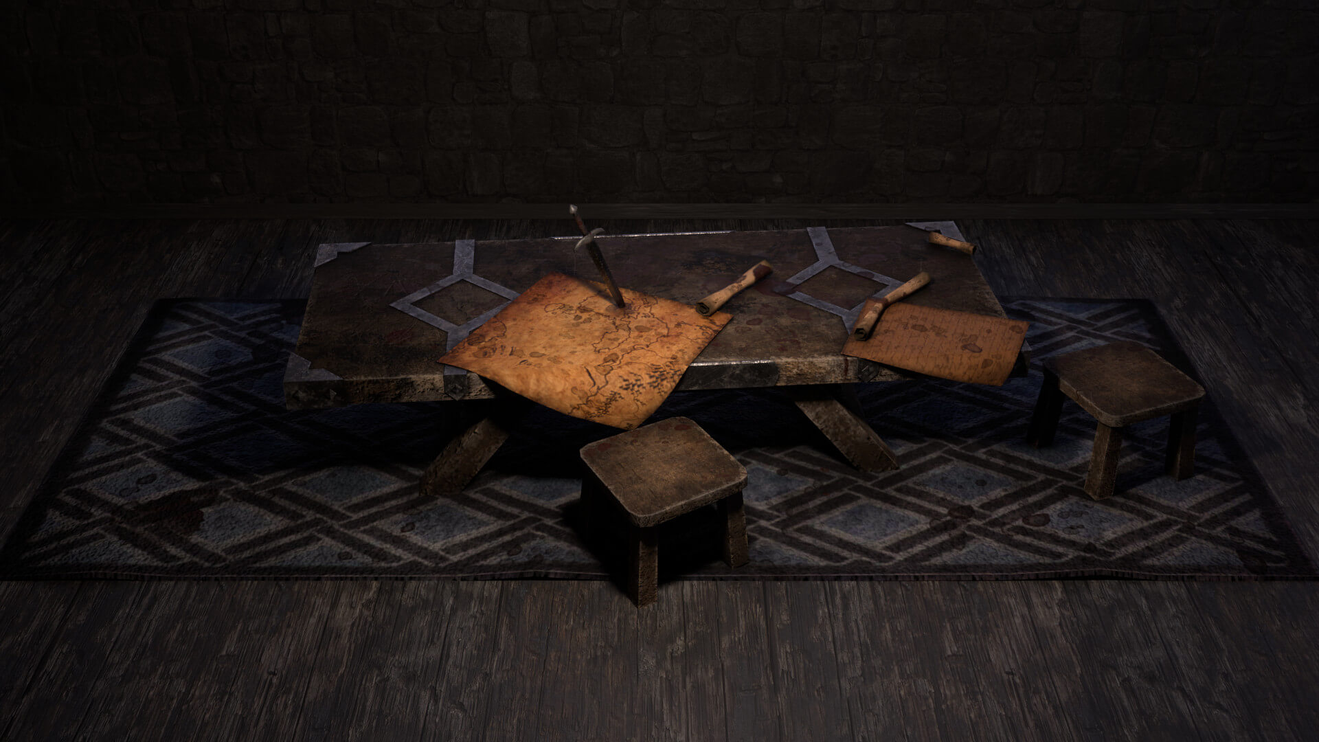 Medieval Table - 3D Model by annalev