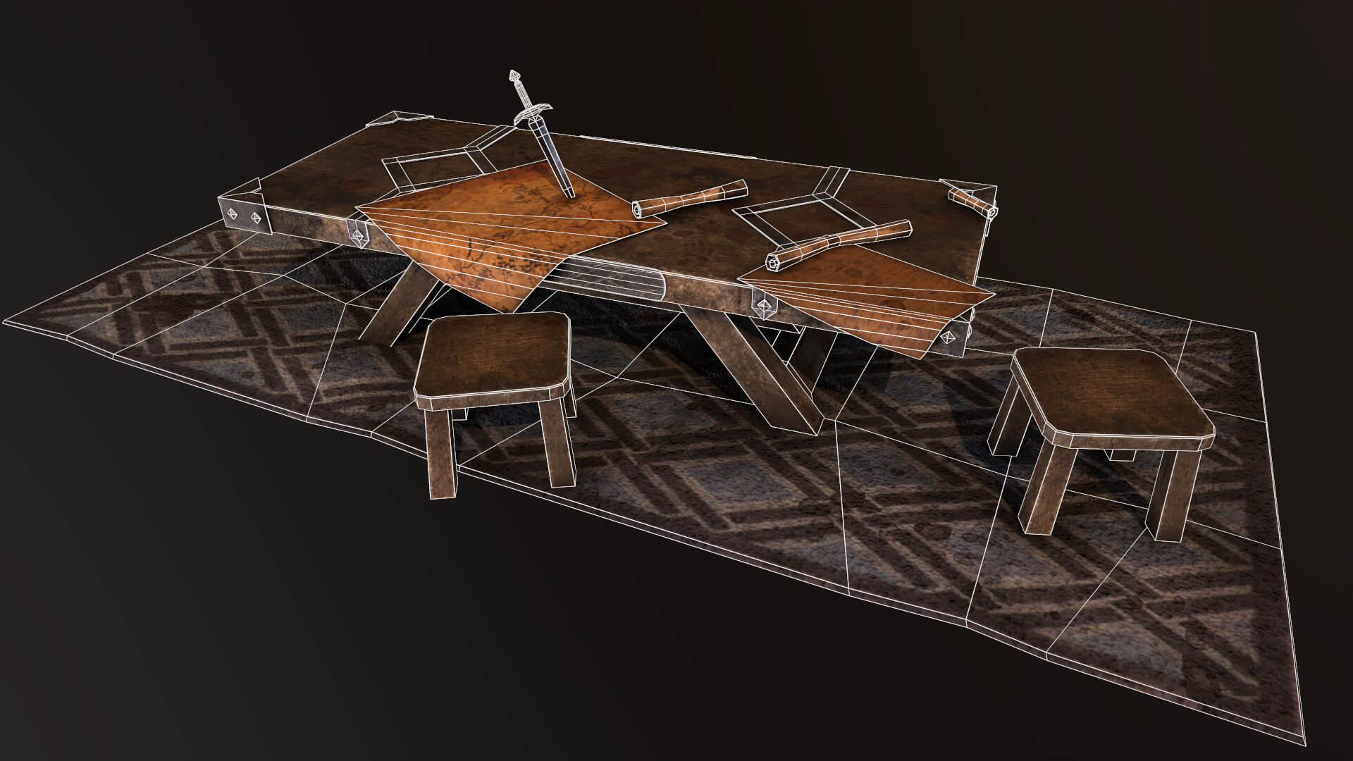 Medieval Table - 3D Model by annalev