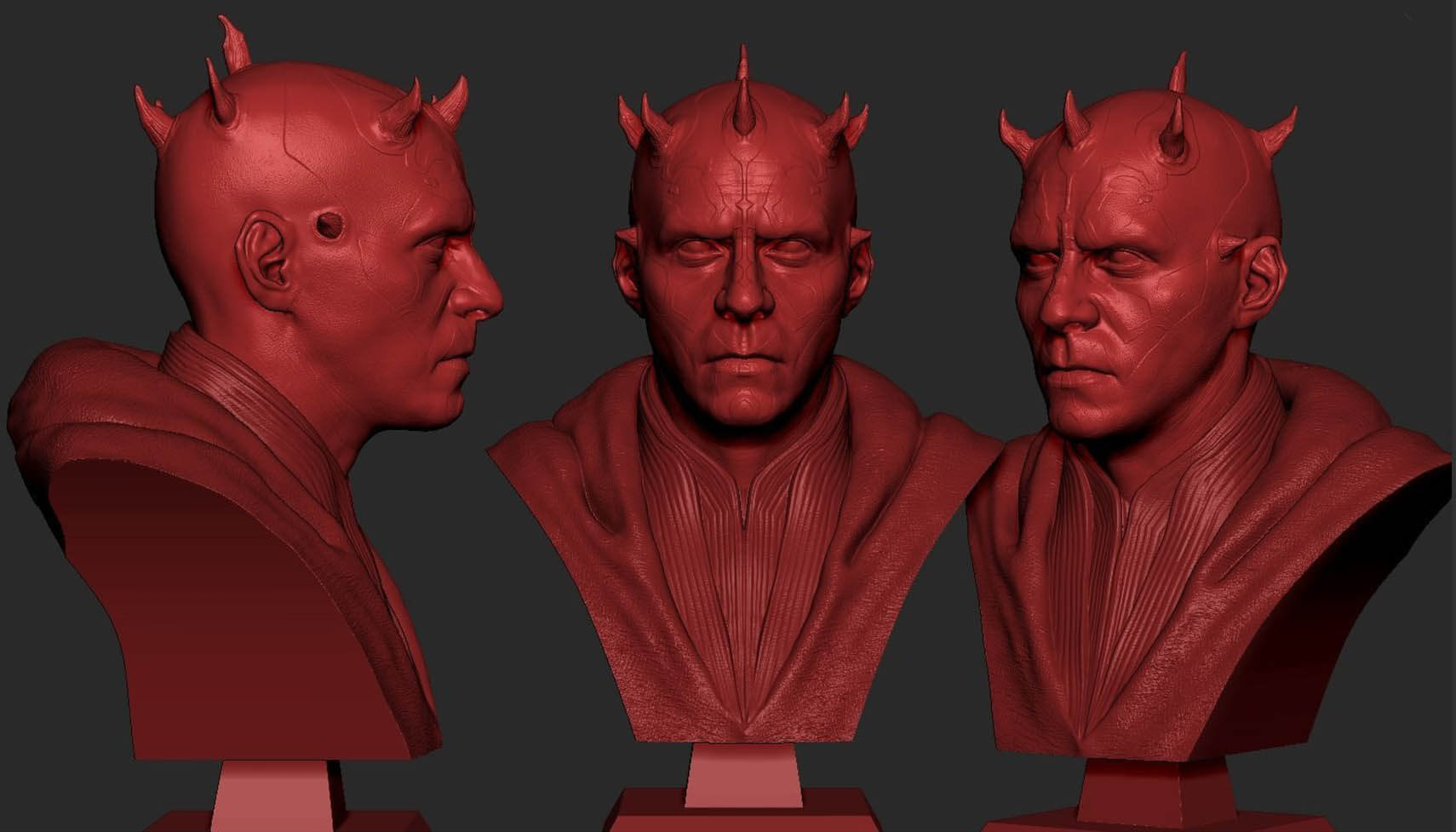 Darth Maul Bust - 3D Model by annwilde88
